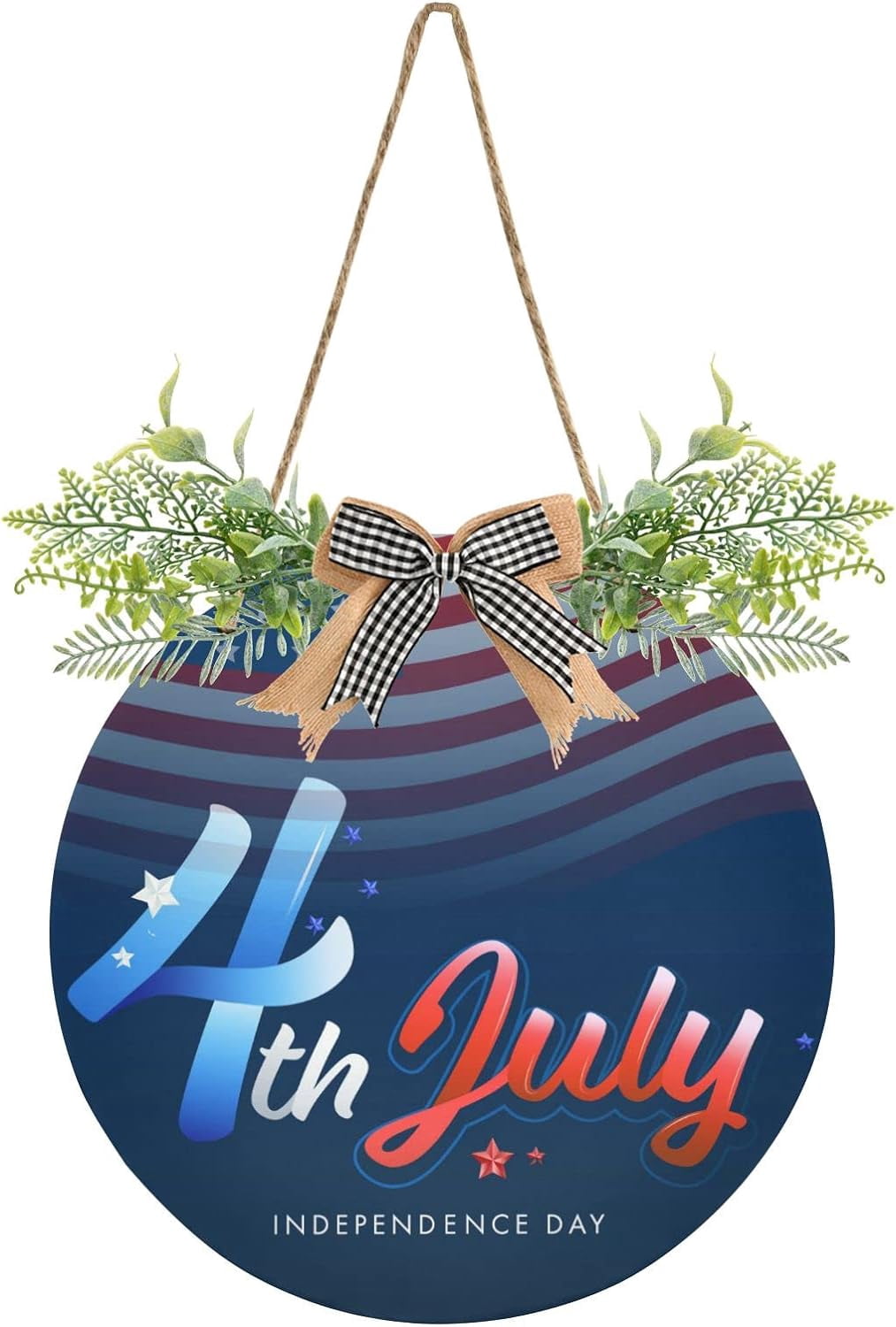 SKYSONIC Independence Day Welcome Sign for Front Door,All Seasons ...