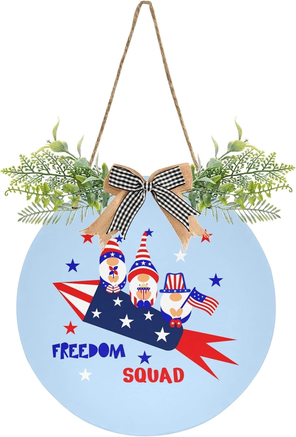 SKYSONIC Independence Day Welcome Sign for Front Door,All Seasons ...