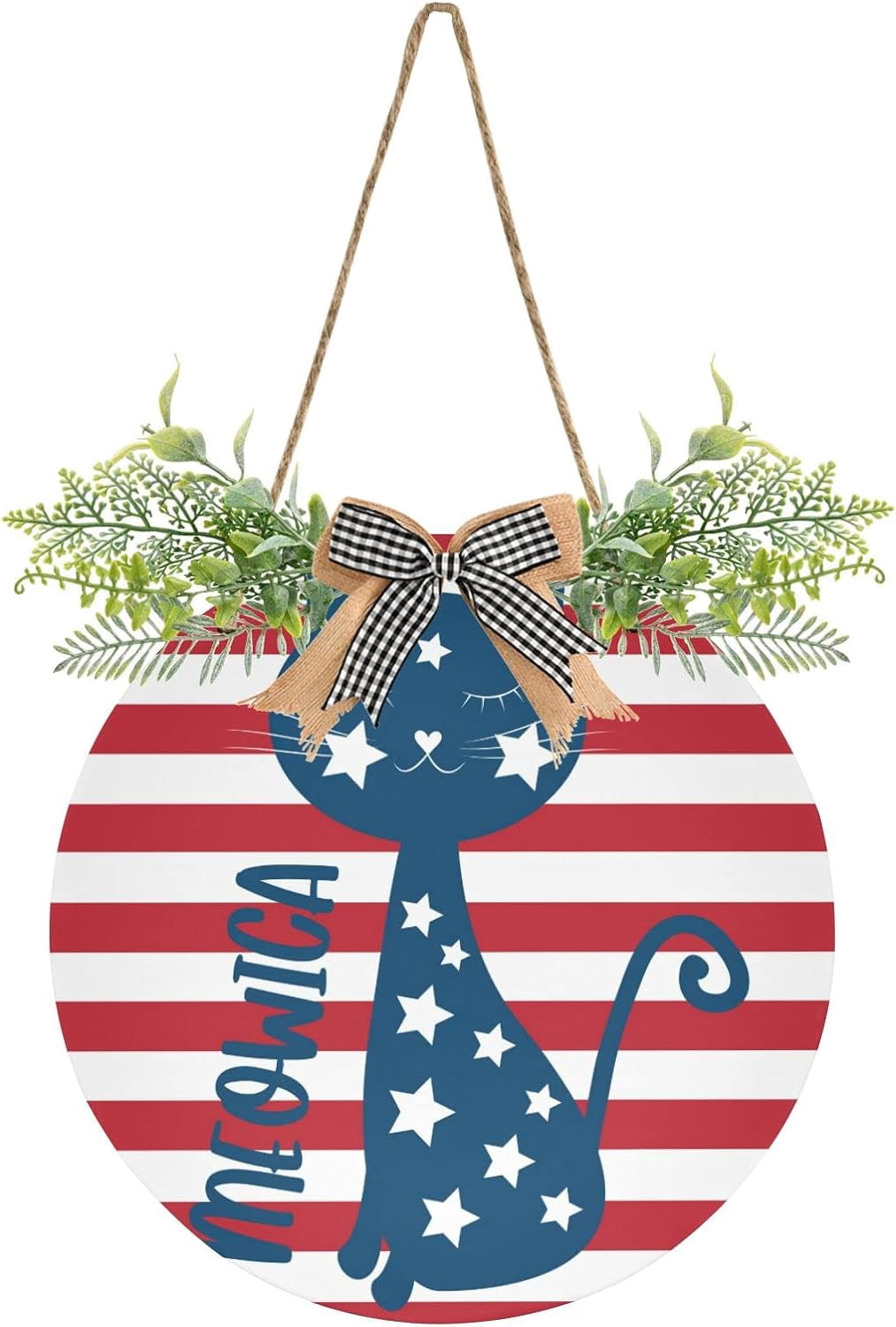 SKYSONIC Independence Day Welcome Sign for Front Door,All Seasons ...