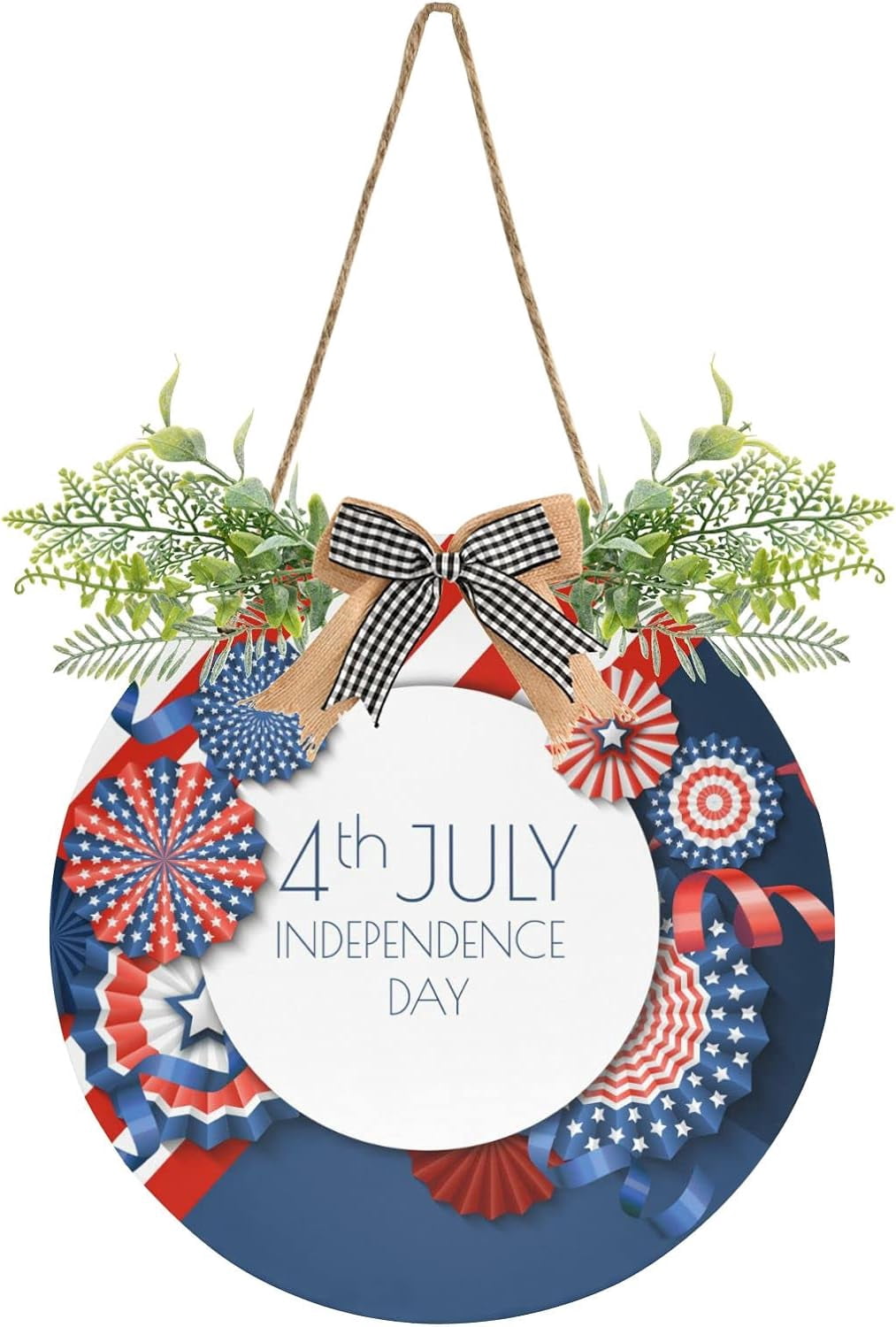 SKYSONIC Independence Day Welcome Sign for Front Door,All Seasons ...