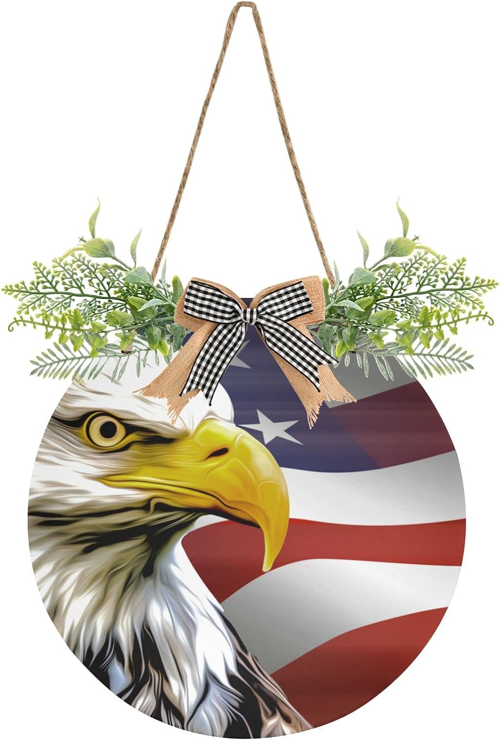 SKYSONIC Independence Day Welcome Sign for Front Door,All Seasons ...
