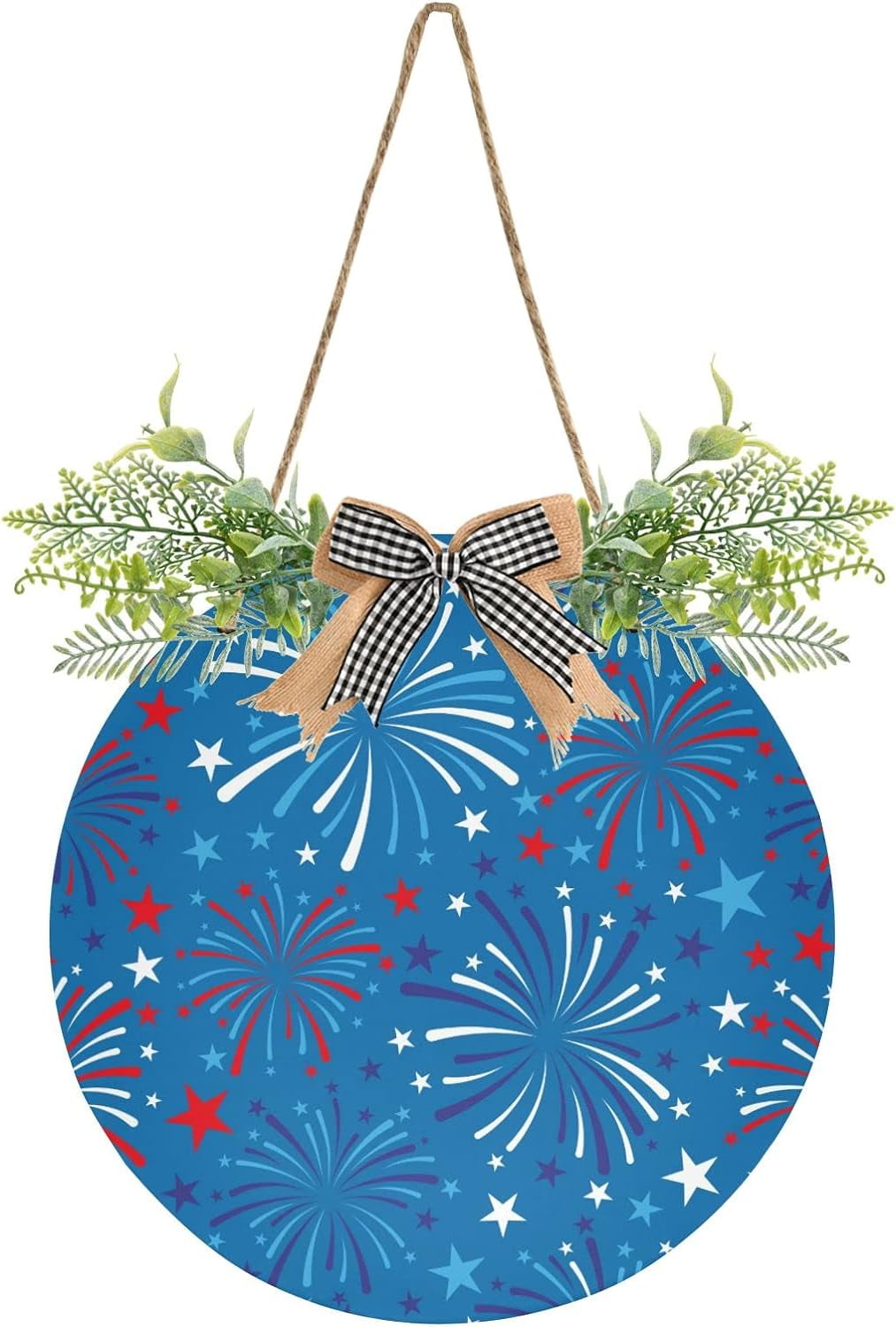 SKYSONIC Independence Day Welcome Sign for Front Door,All Seasons ...