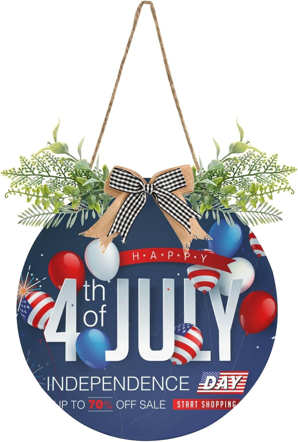 SKYSONIC Independence Day Welcome Sign for Front Door,All Seasons ...