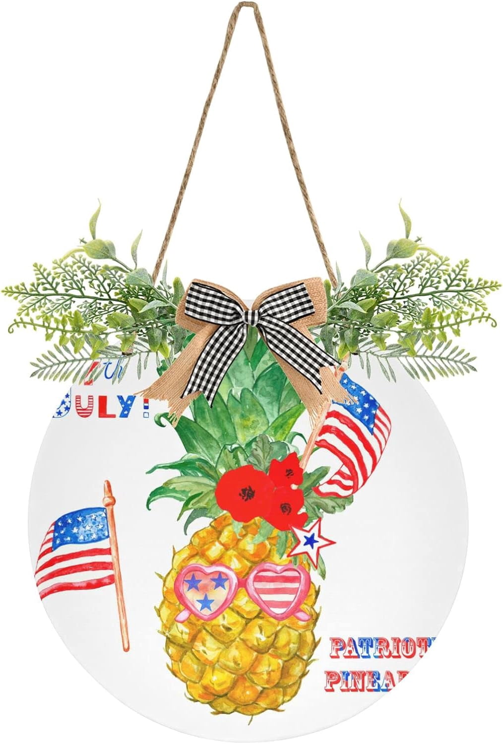 SKYSONIC Independence Day Welcome Sign for Front Door,All Seasons ...