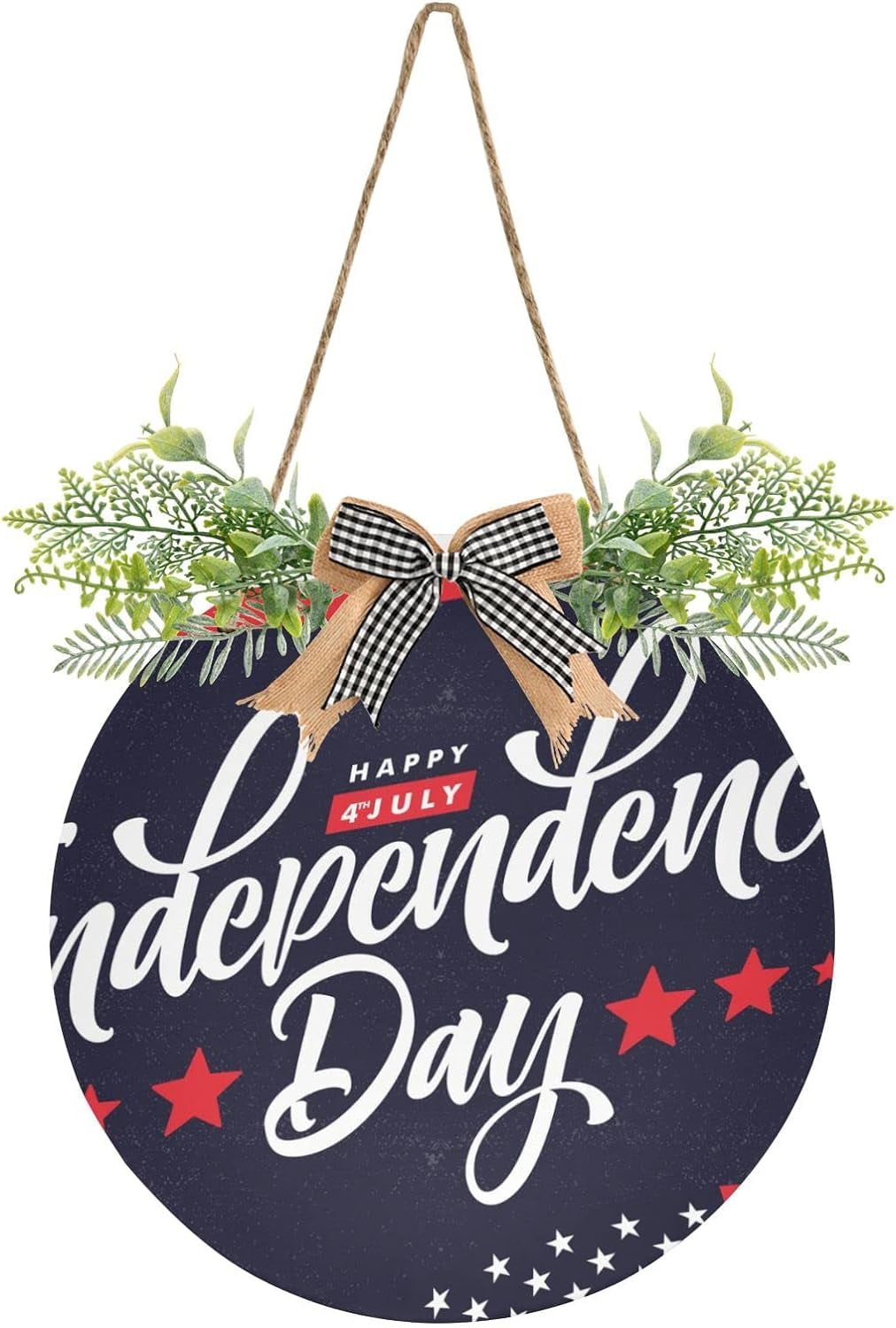 SKYSONIC Independence Day Welcome Sign for Front Door,All Seasons ...