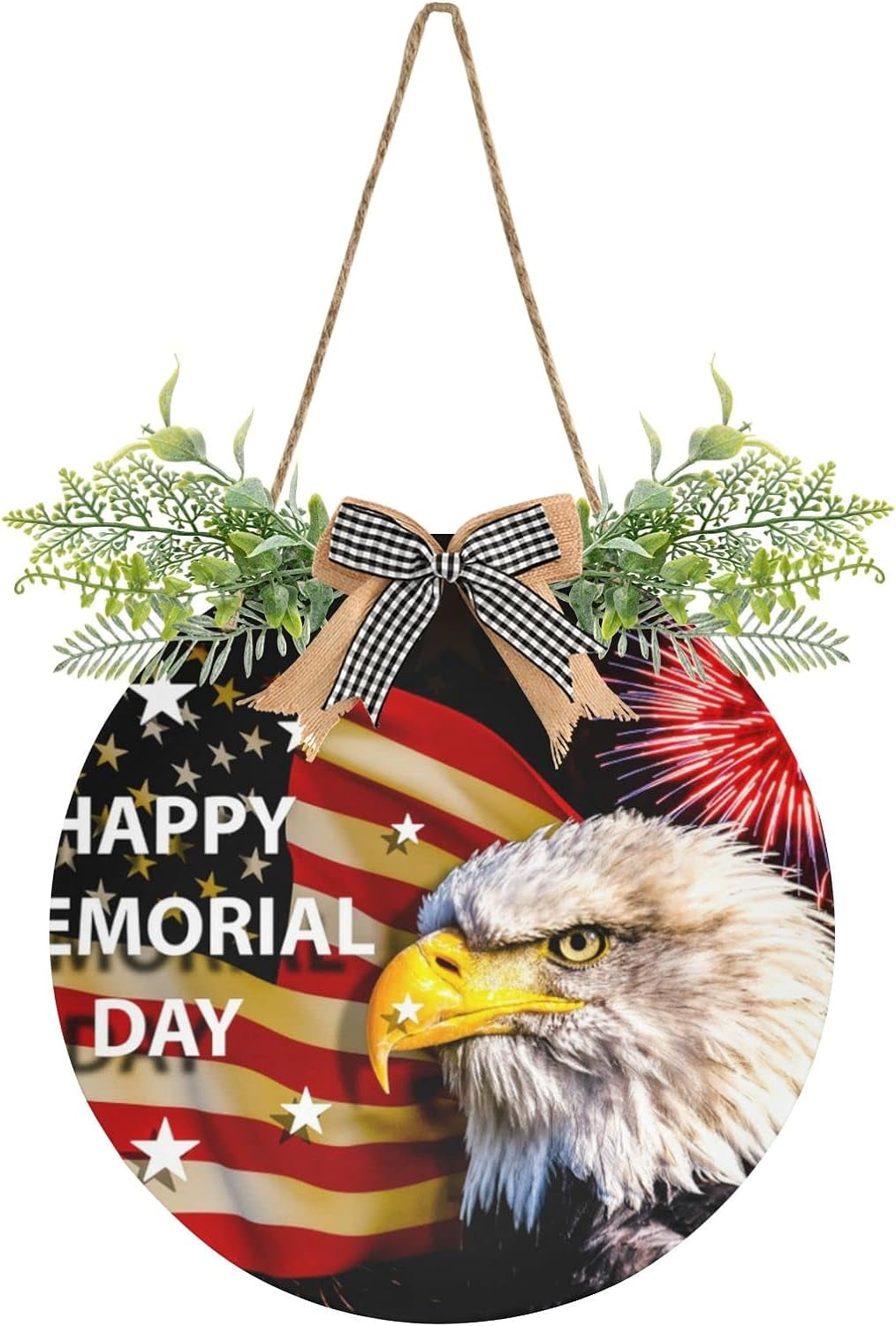 SKYSONIC Independence Day Welcome Sign for Front Door,All Seasons ...