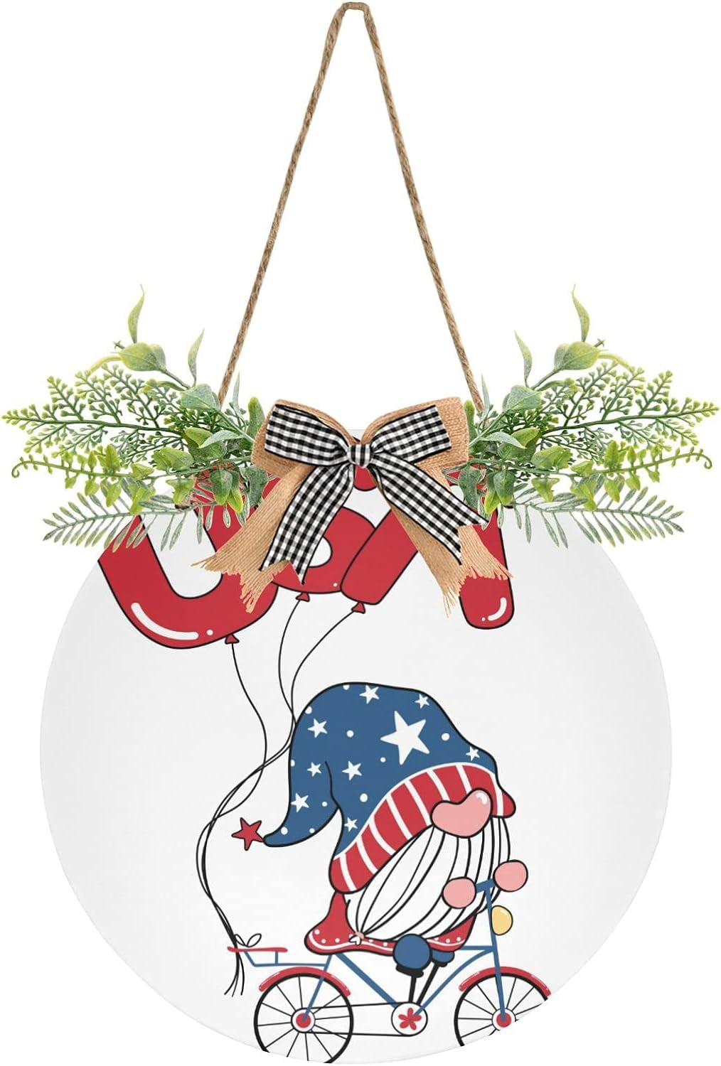 SKYSONIC Independence Day Welcome Sign for Front Door,All Seasons ...