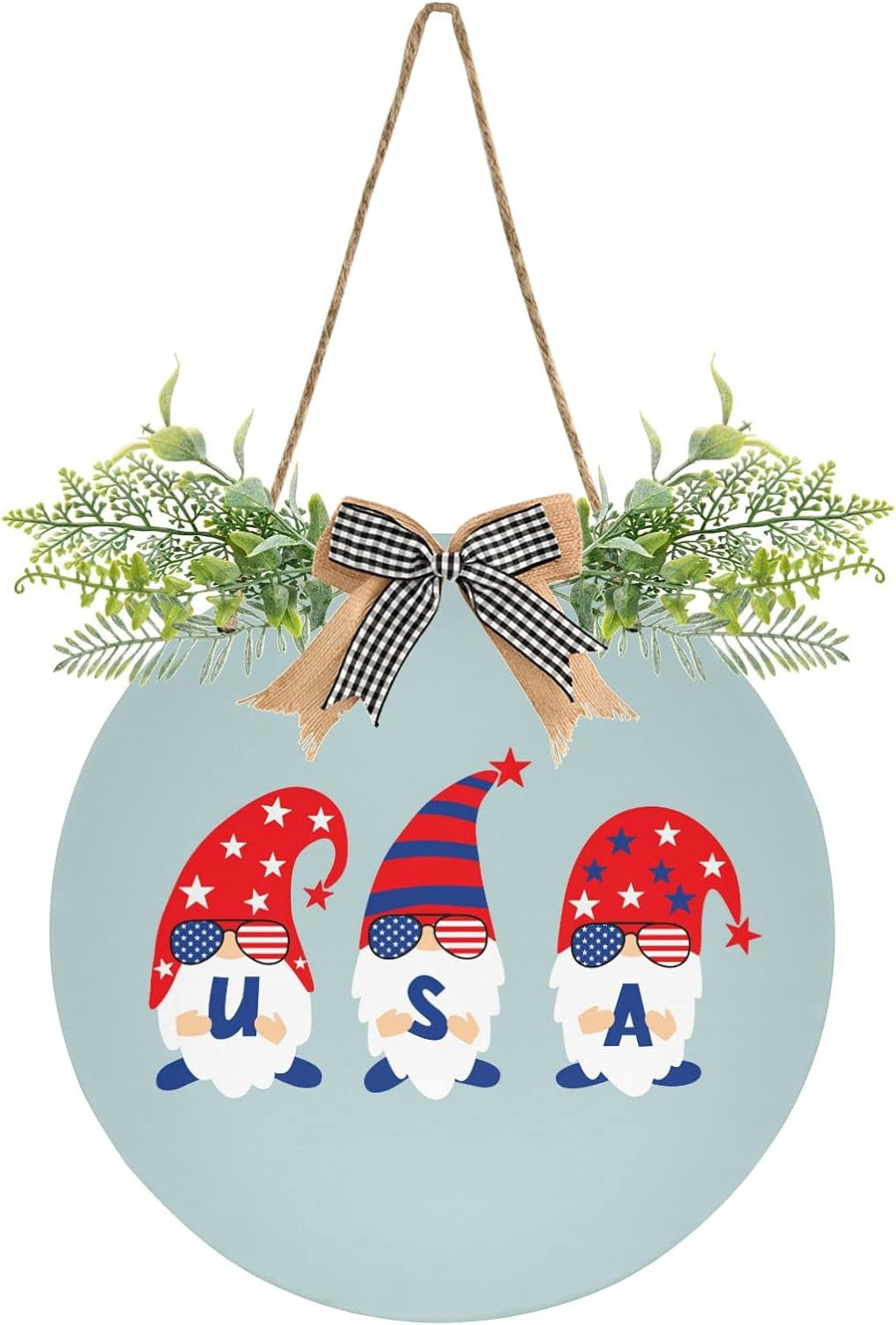 SKYSONIC Independence Day Welcome Sign for Front Door,All Seasons ...