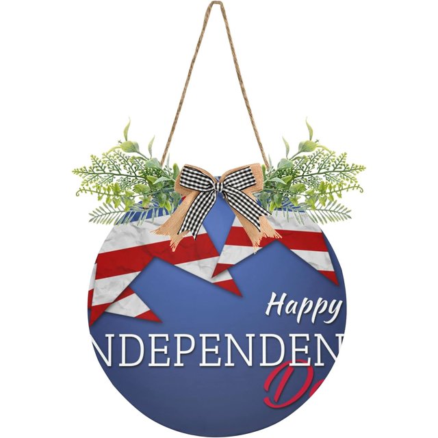 SKYSONIC Independence Day Welcome Sign for Front Door,All Seasons ...