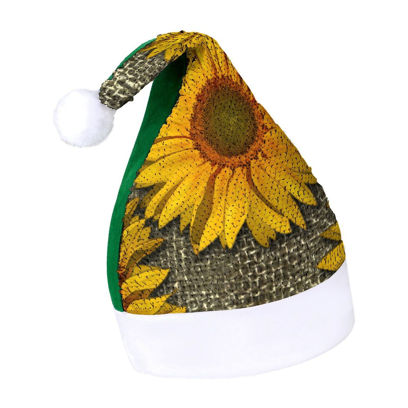 SKYSONIC Interactive Sequin Christmas Hat, Rustic Sunflower Canvas ...