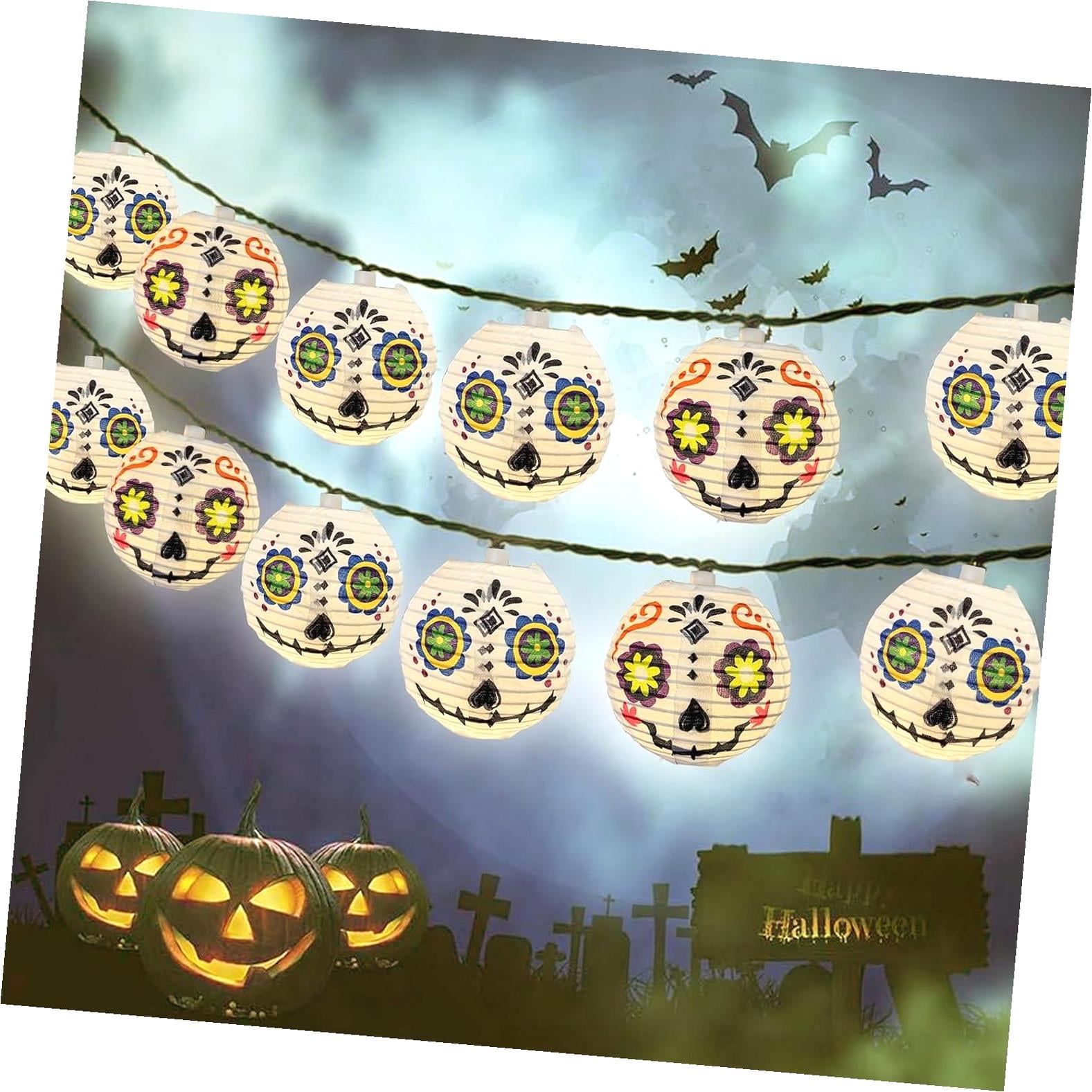 SKYSONIC Jack Skellington Lights, 8.5FT Ghost String with 10 Nylon ...