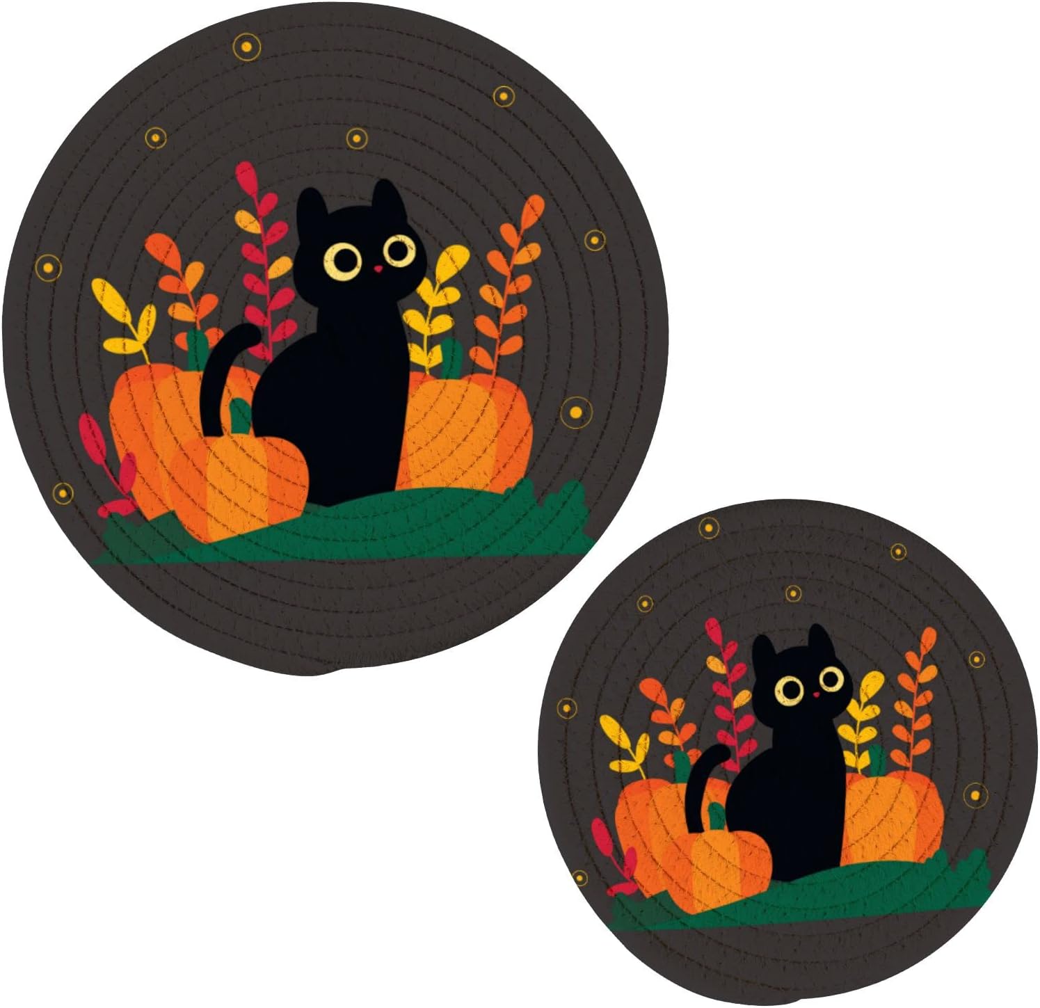 SKYSONIC Kawaii Cartoon Cat Pot Holders Trivets, 2 Pcs Heat Resistant ...