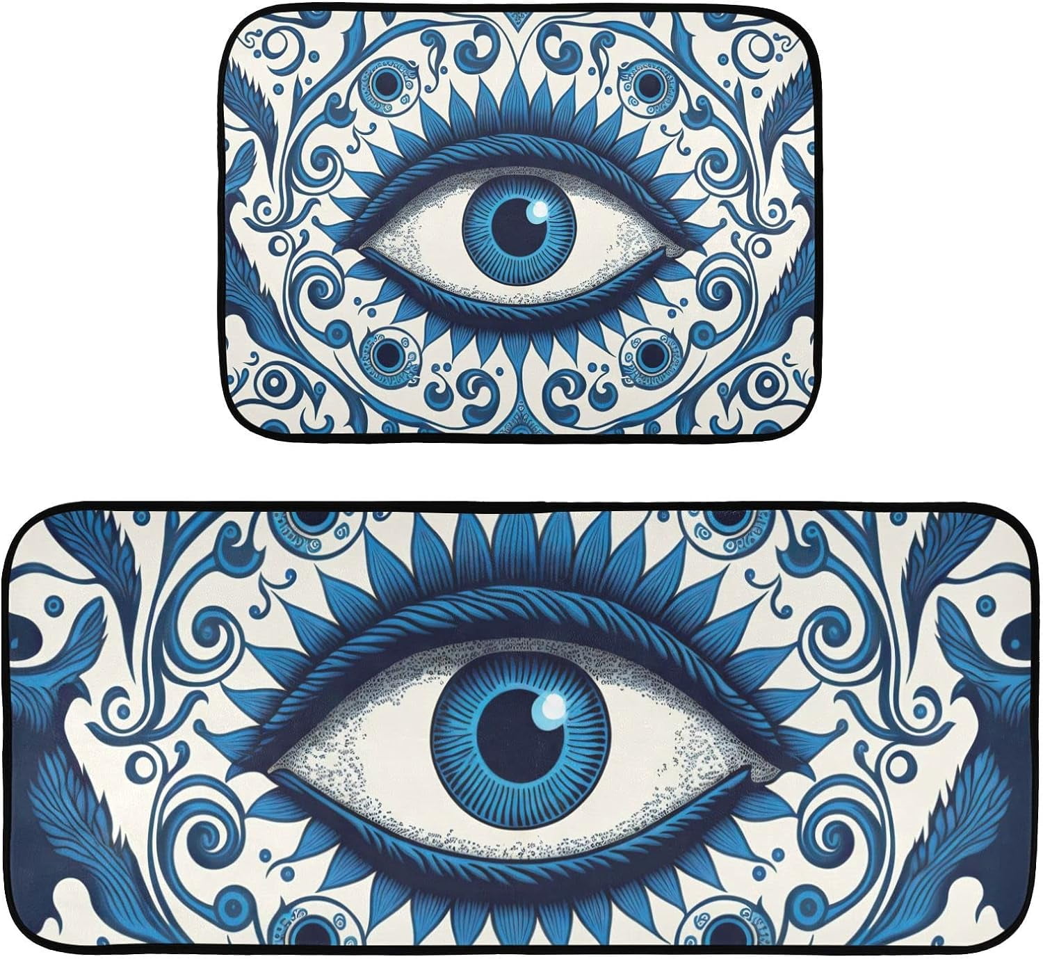 SKYSONIC Kitchen Mat (Blue Evil Eye) 2 Pcs Set, Anti Fatigue Kitchen ...