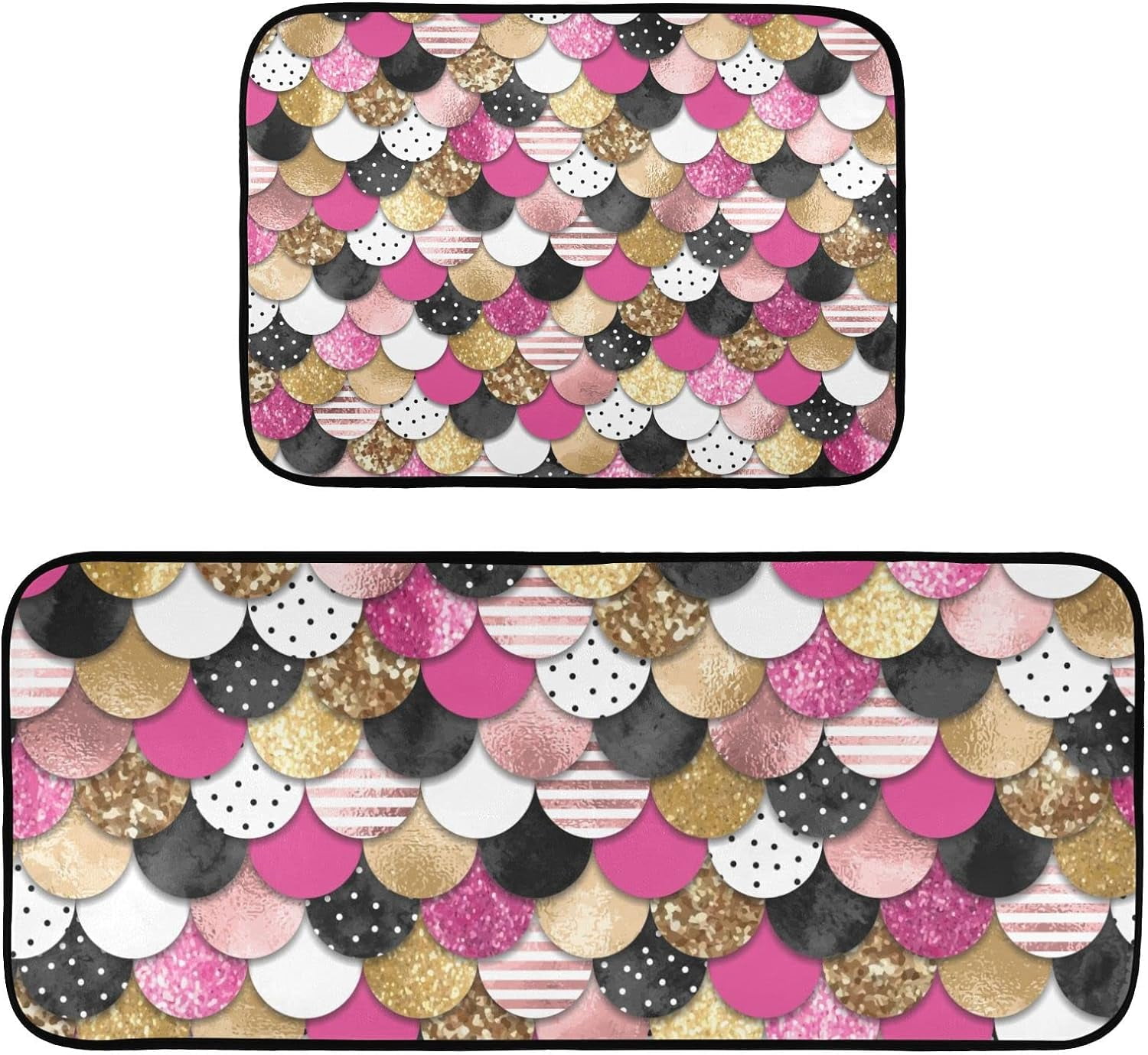 SKYSONIC Kitchen Mats (Showy Scales) 2 Pcs Set, Anti Fatigue Kitchen ...