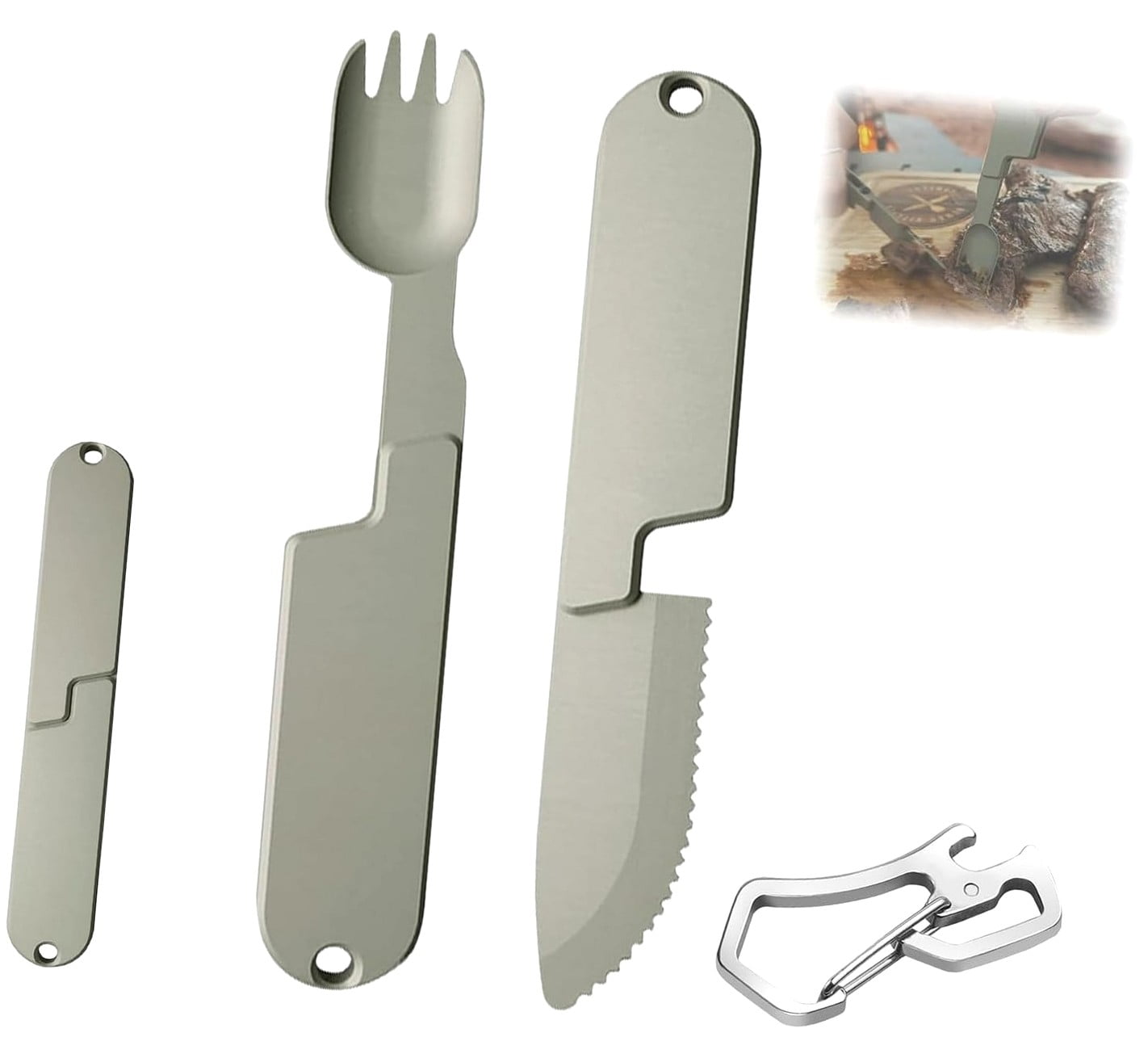 SKYSONIC Kopak 2 In 1 Camping Eating Utensils Set, Camping Utensils Set ...
