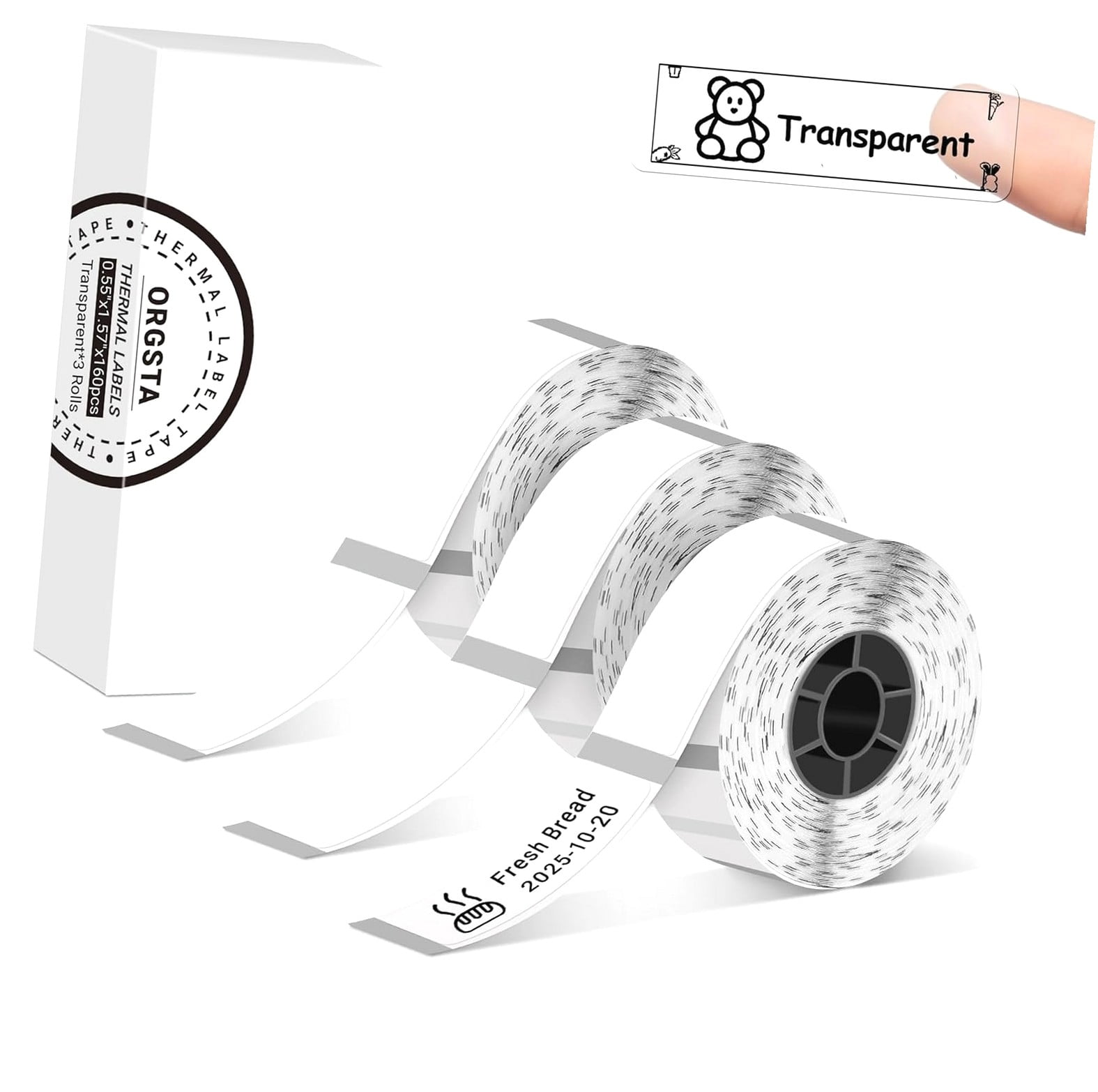 SKYSONIC Label Maker Tape, Standard Laminated Thermal Label Tape, 0.55 ...