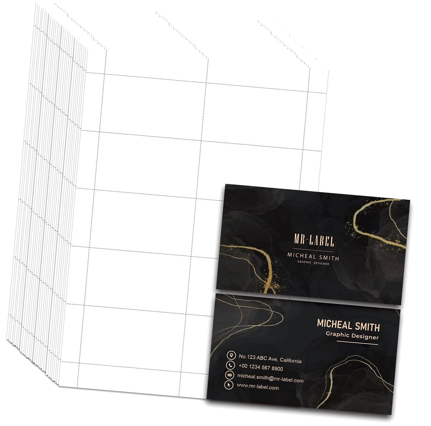 SKYSONIC -Label Printable Business 3.5" 2", 250gsm Heavyweight Shimmer ...
