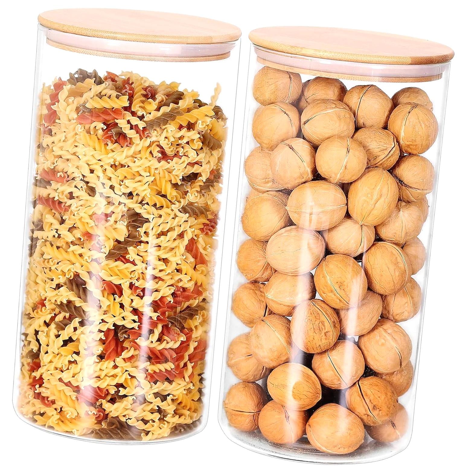 SKYSONIC Large Glass Containers for Flour and Sugar with Airtight Seal ...