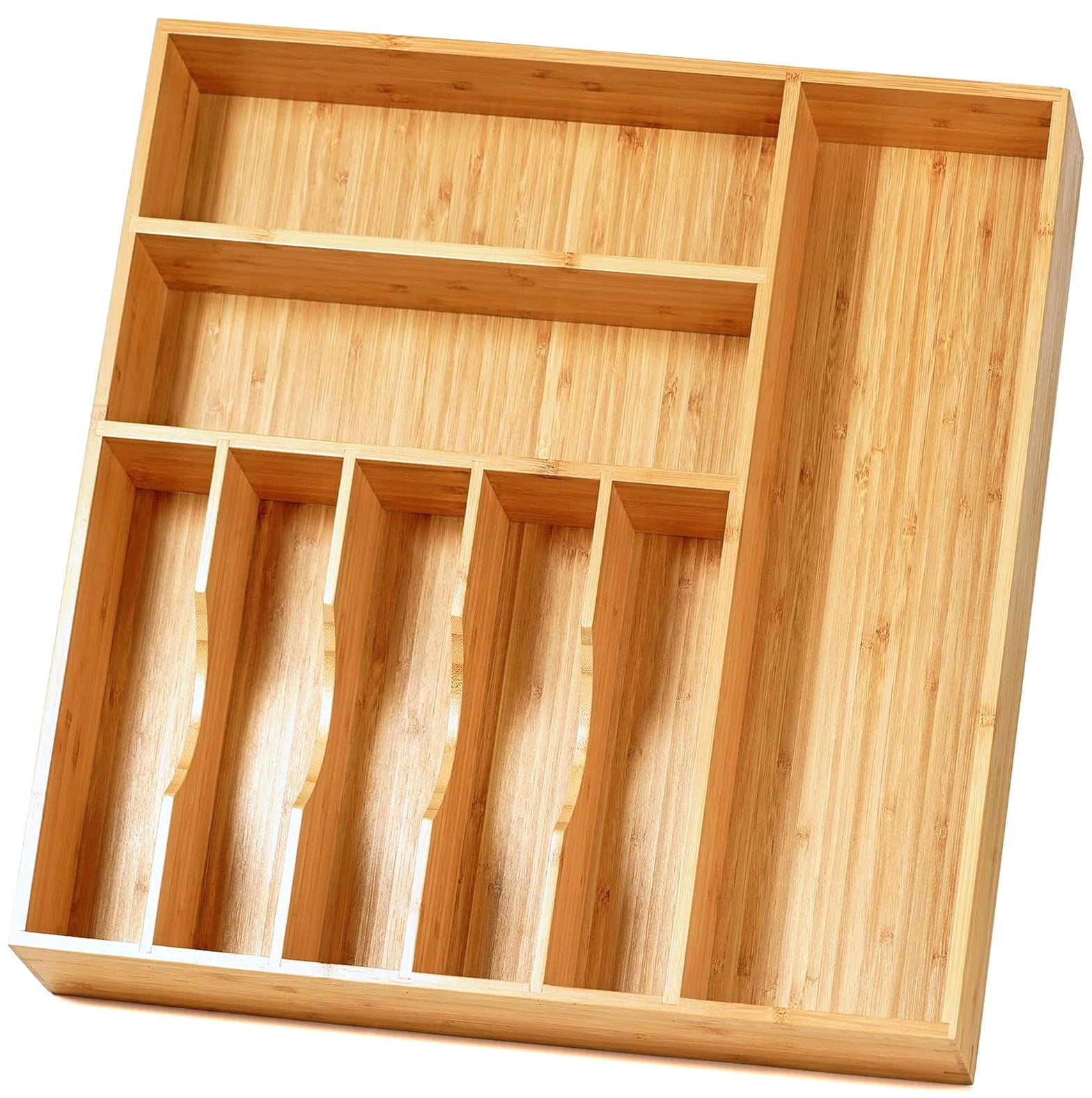 SKYSONIC Large Kitchen Drawer Organizer, 19"x19" Silverware Utensils ...