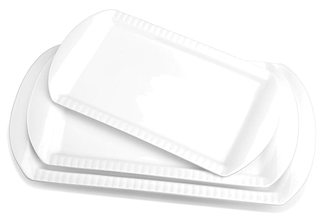 SKYSONIC Large Serving Platter, 16"/14"/12" White Serving Turkey Tray ...