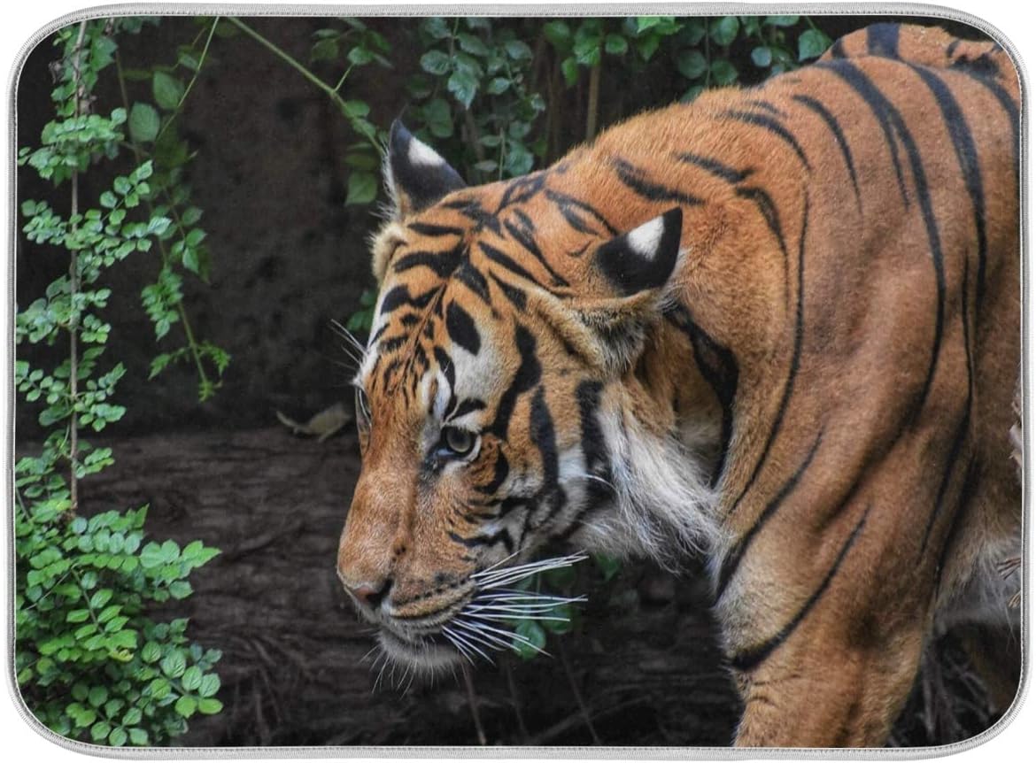 SKYSONIC Large Tiger In The Jungle -Dish Drying Mat 18''X24'' for ...