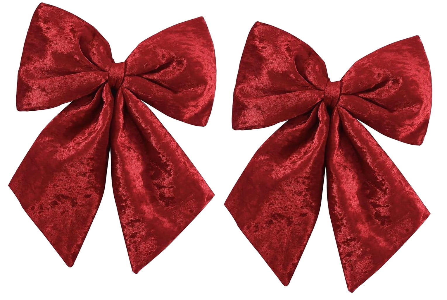 SKYSONIC Large Velvet Bows Set of 2 16-Inch Christmas Bow Tree Topper for Christmas Tree ...