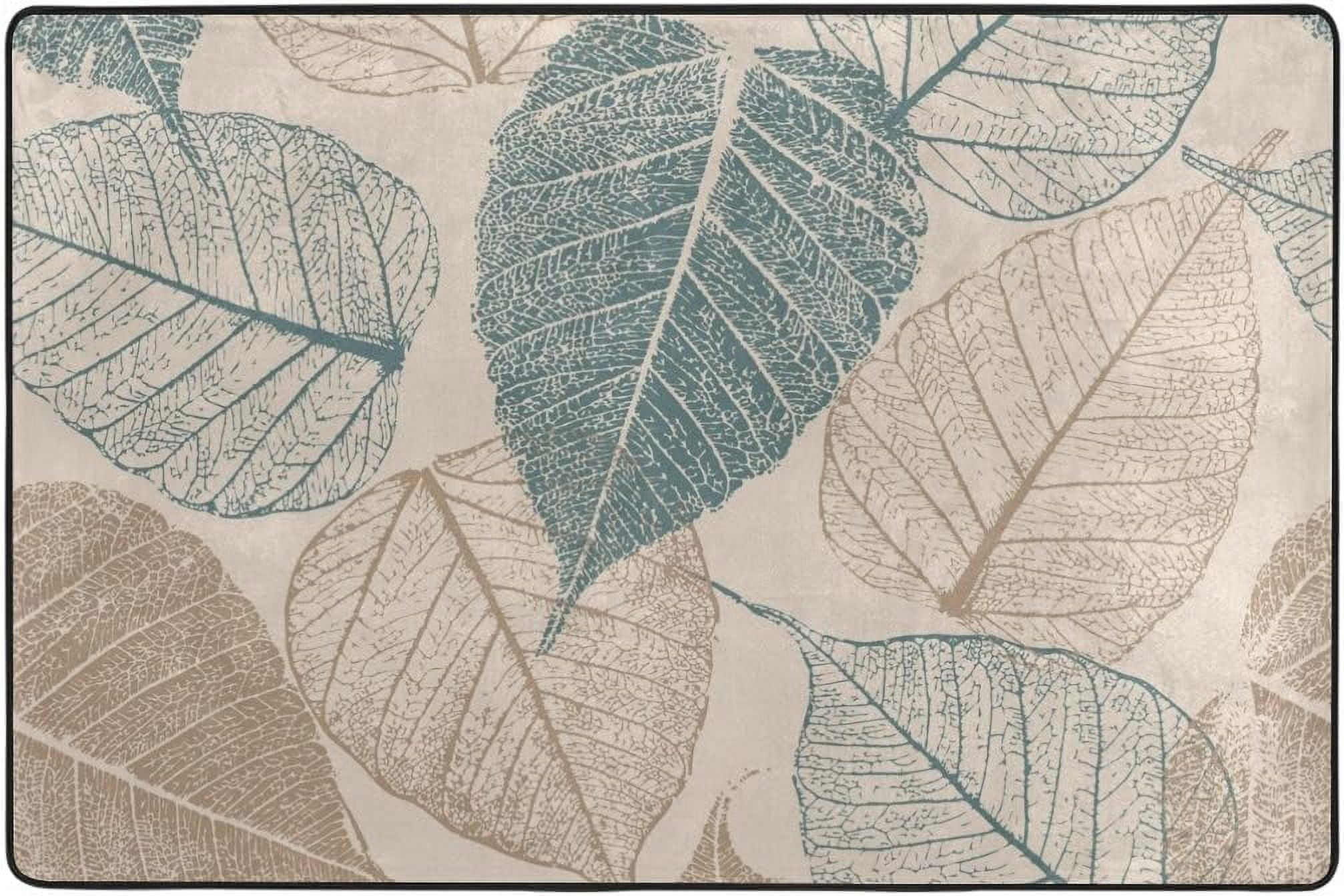 SKYSONIC Leafs Area Rug Pad 24x36 Inch 100% Light Weight Polyester ...