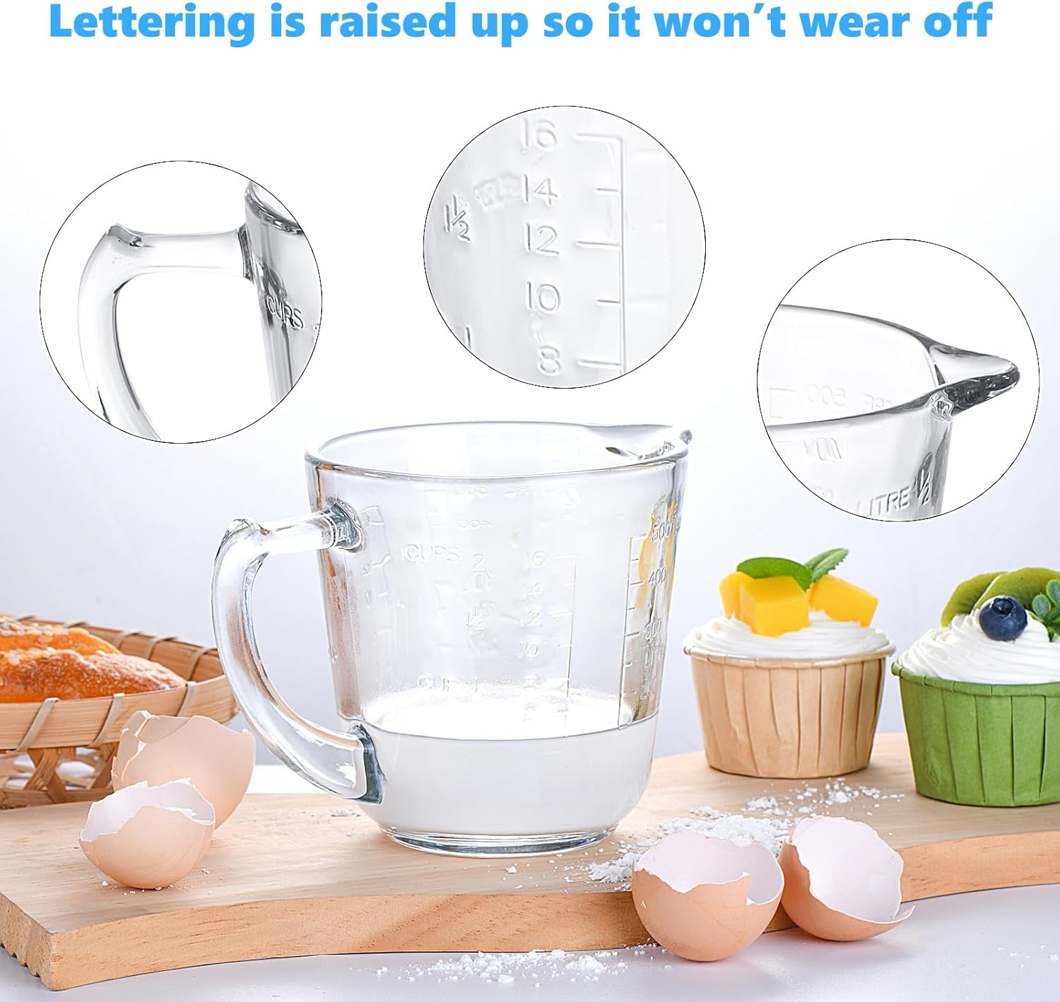 SKYSONIC Left Handed Measuring Cups, Designed for Left-Handed Users (2 ...