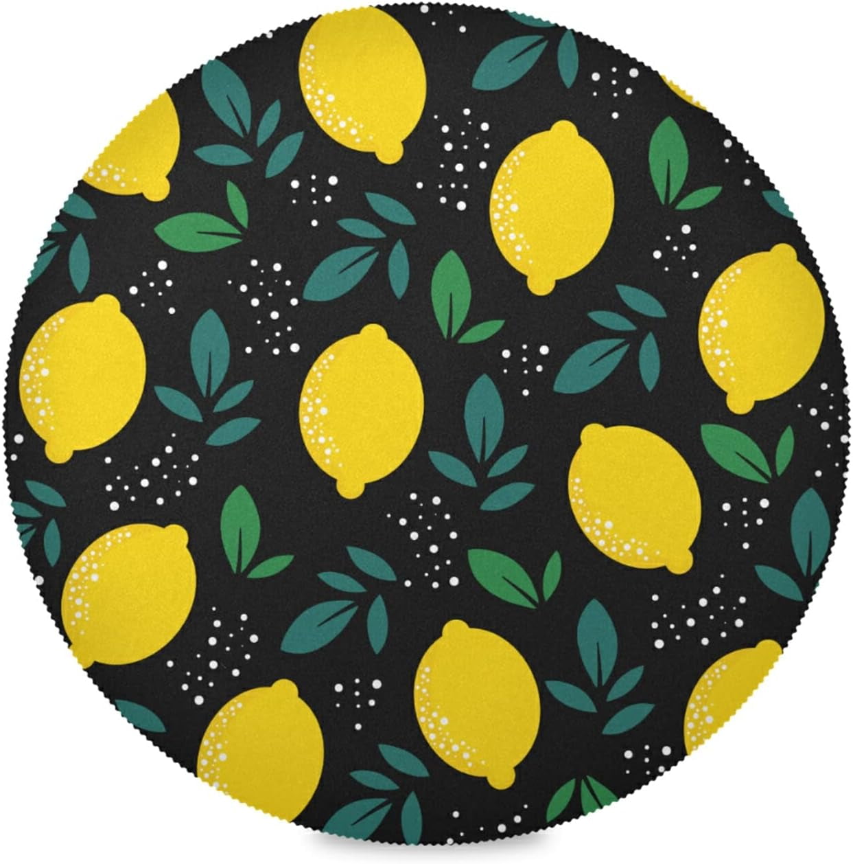 SKYSONIC Lemon Pattern Round Placemats for Dining Table Non-Slip Heat ...