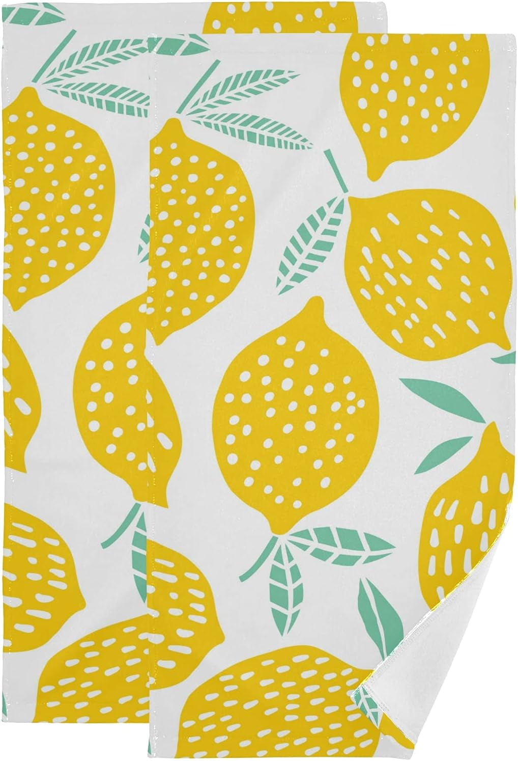 SKYSONIC Lemon Soft Hand Towels set of 2, Absorbent Bath Towel ...