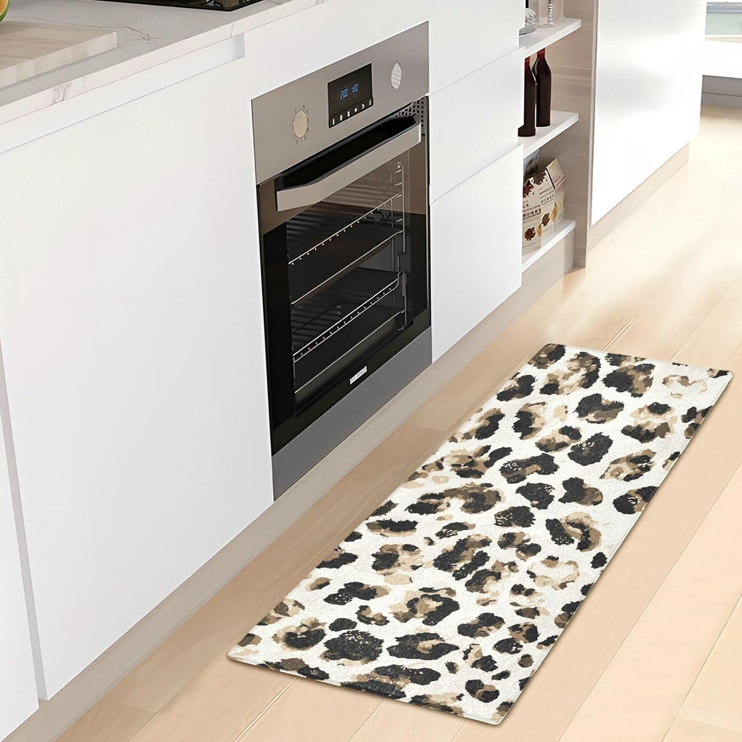 SKYSONIC Leopard Soft Runner Rug Washable Non-Slip Room Rug Hallway Rug ...