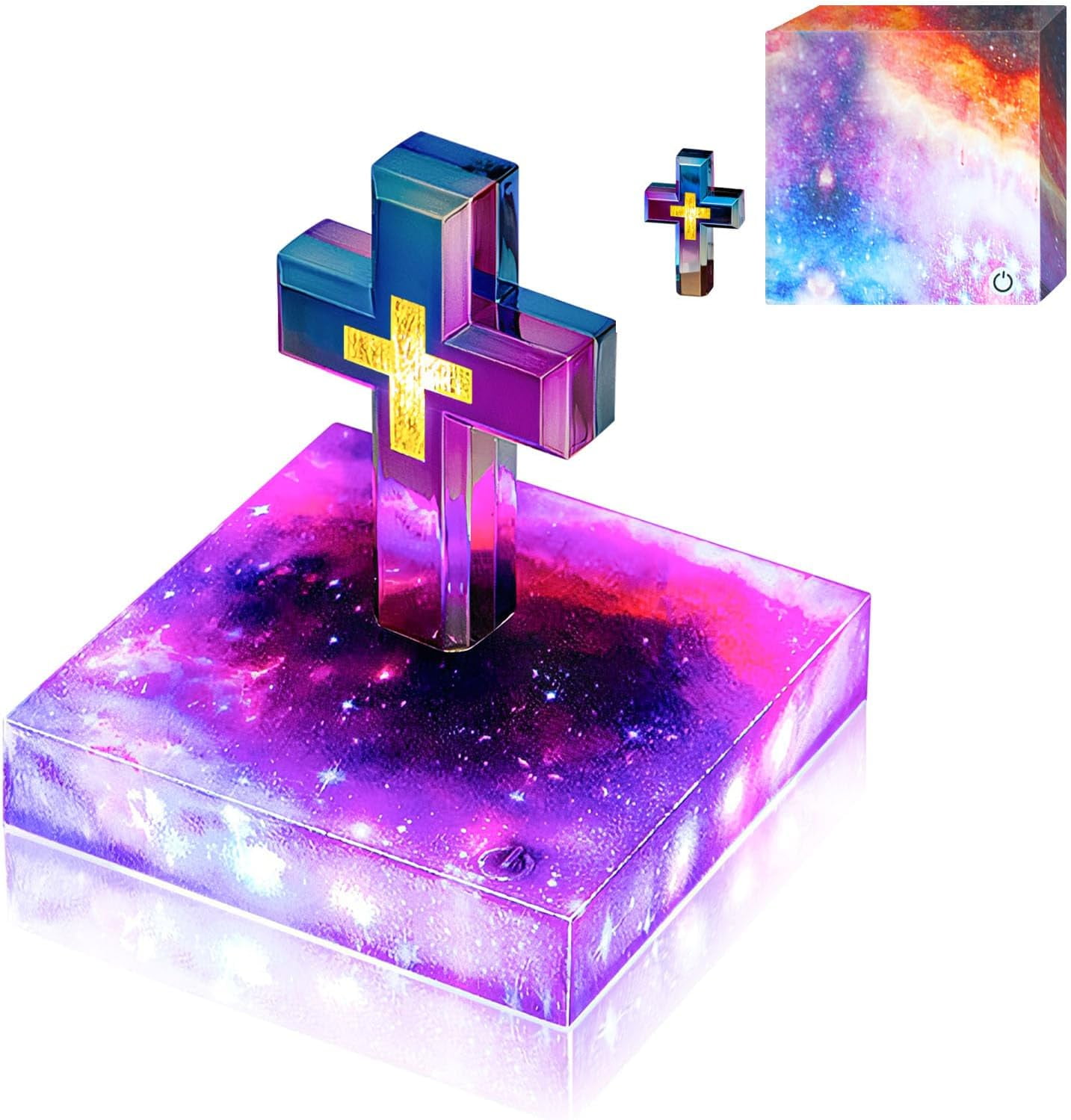 SKYSONIC Levitating Cross Lamp, LED Table Lamp, Magnetic Levitating and ...
