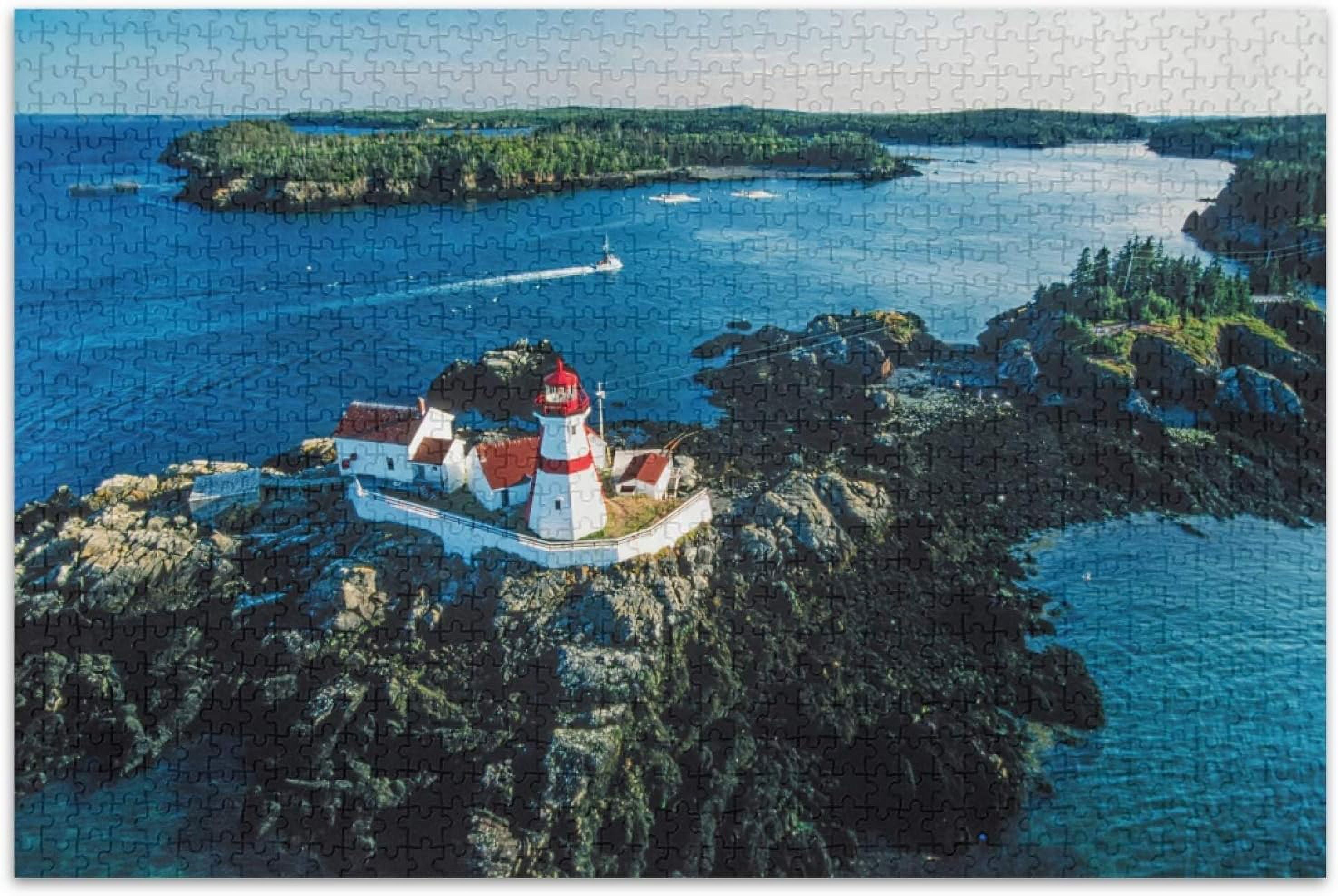 SKYSONIC Lighthouse Jigsaw Puzzles 500PCS Paper Puzzle Artwork Family ...