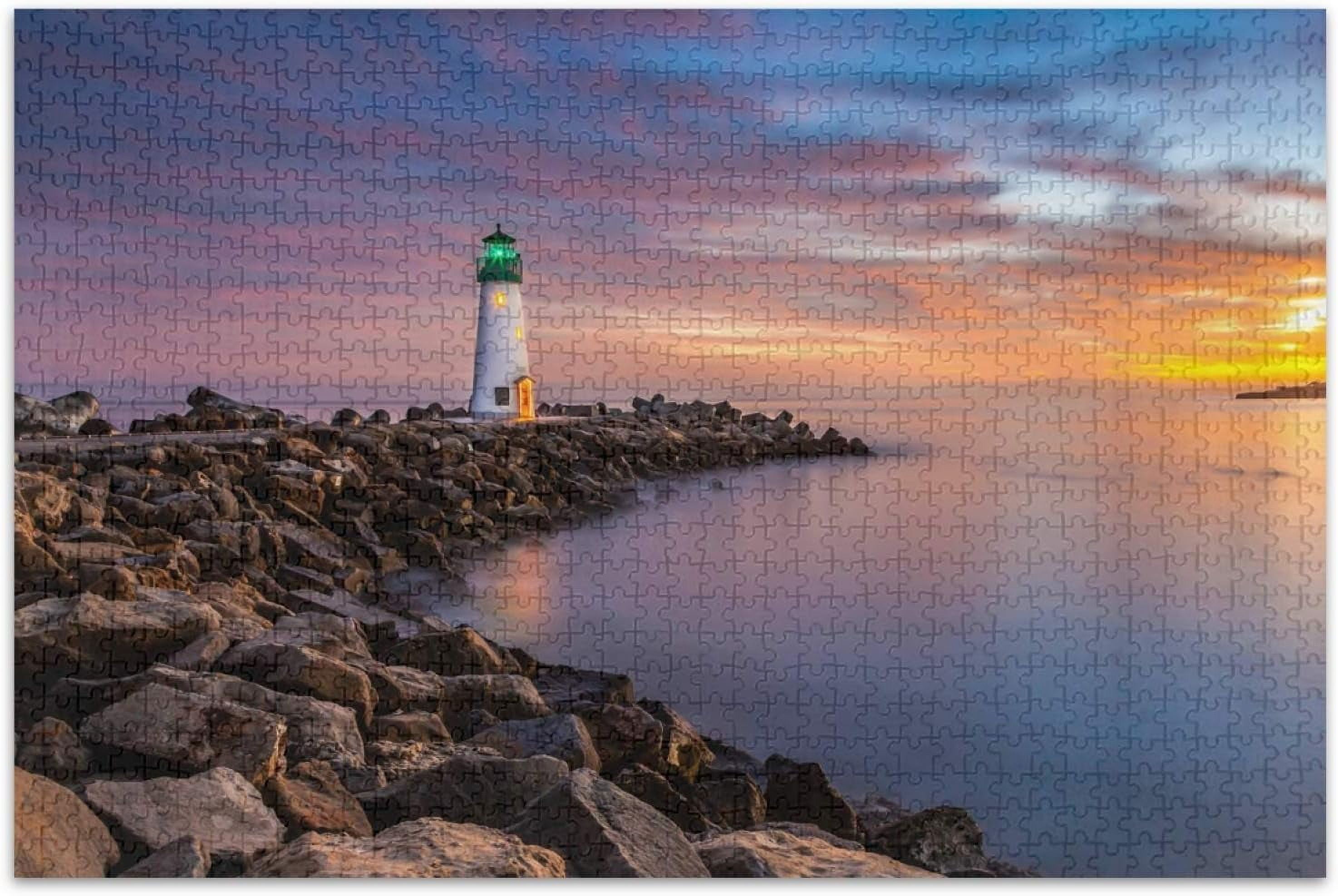 SKYSONIC Lighthouse Jigsaw Puzzles 500PCS Paper Puzzle Artwork Family ...