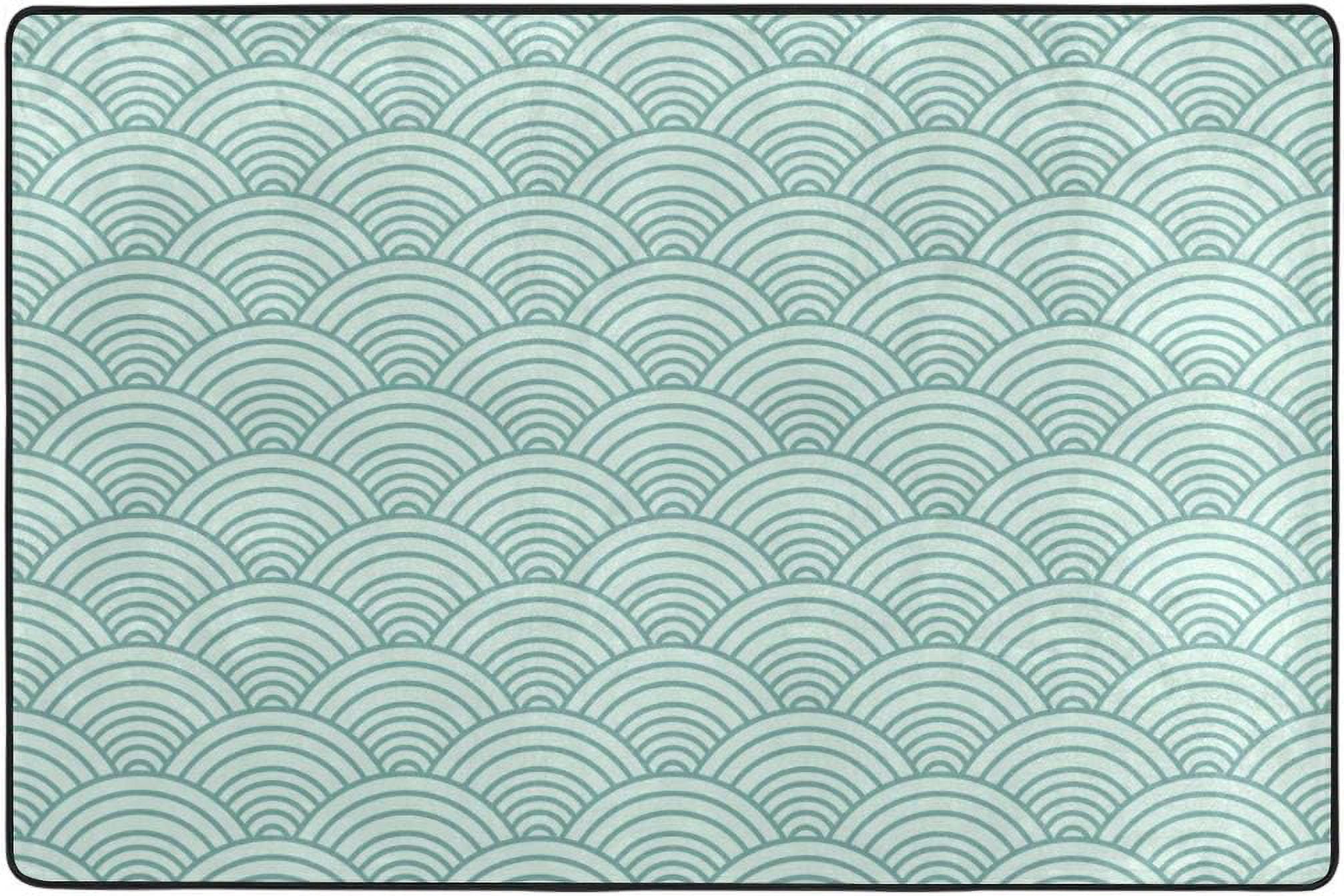 SKYSONIC Lightweight Soft Area Rugs Abstract Wavy Pattern Floor Mat for ...