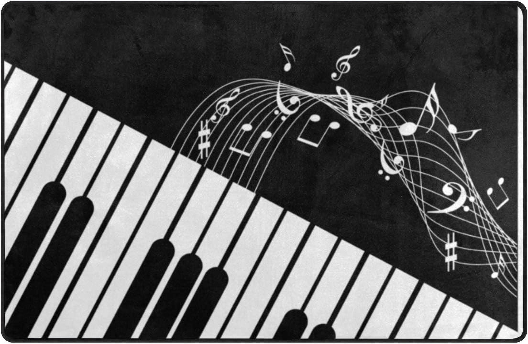 SKYSONIC Lightweight Soft Area Rugs Background with Music Notes Floor ...