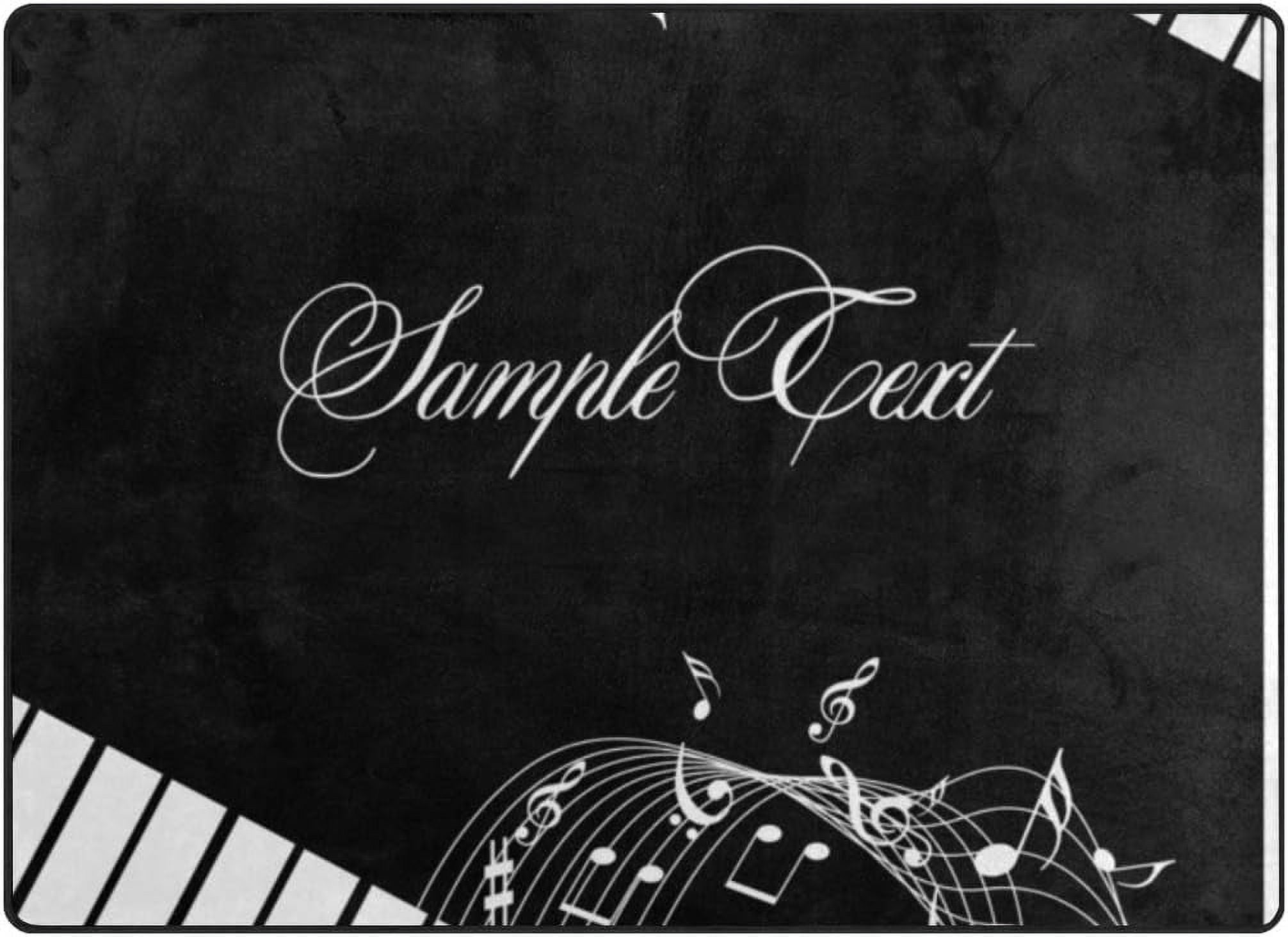 SKYSONIC Lightweight Soft Area Rugs Background with Music Notes Floor ...