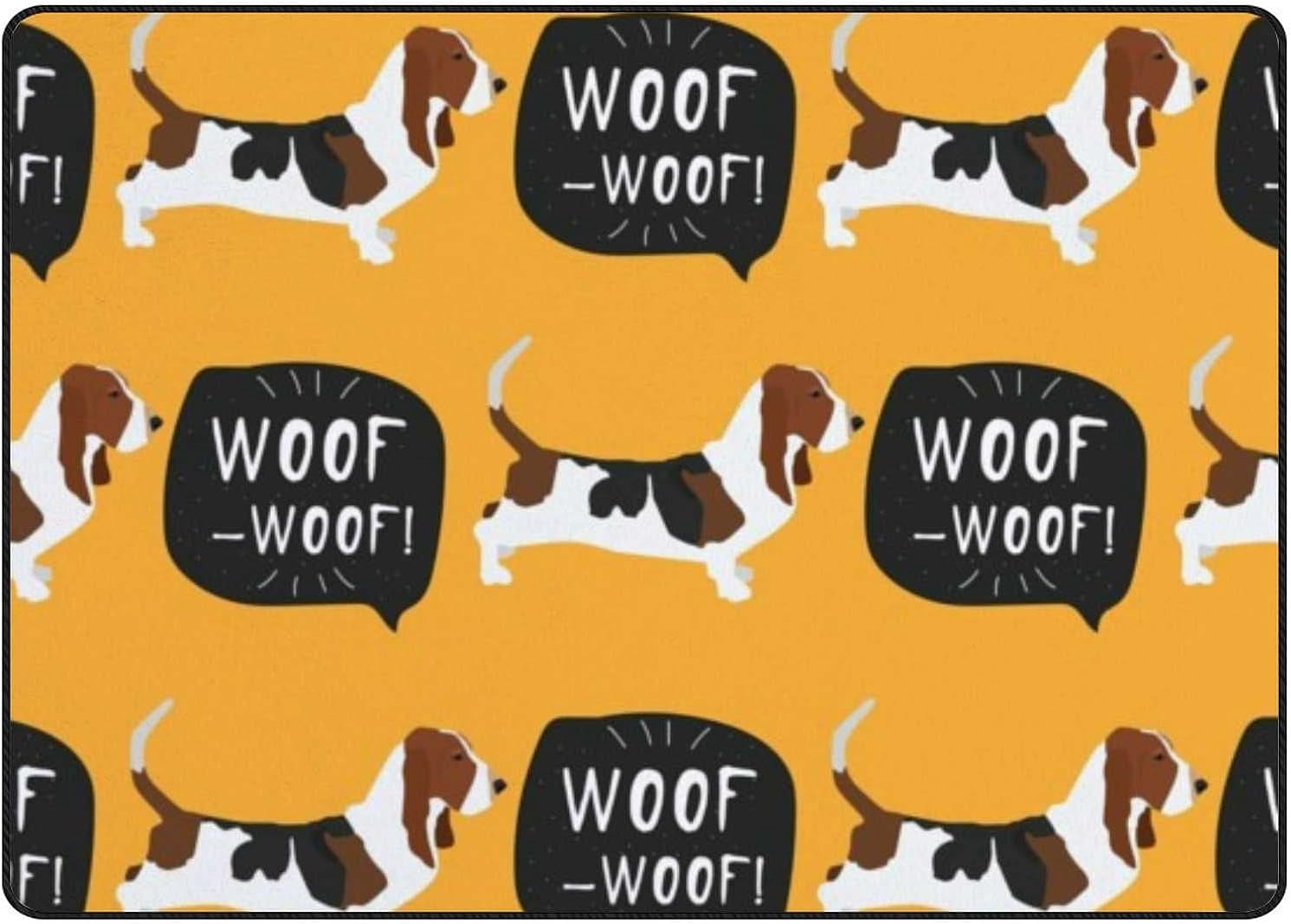 SKYSONIC Lightweight Soft Area Rugs Basset Hound Dog Floor Carpet Mat ...