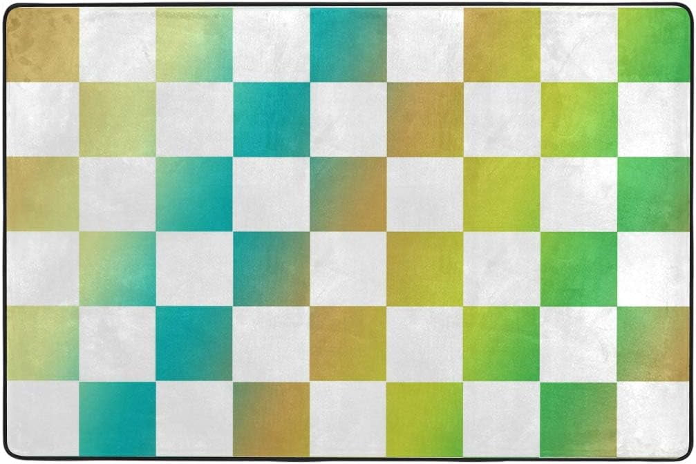 SKYSONIC Lightweight Soft Area Rugs Beautiful Checkerboard Floor Mat ...