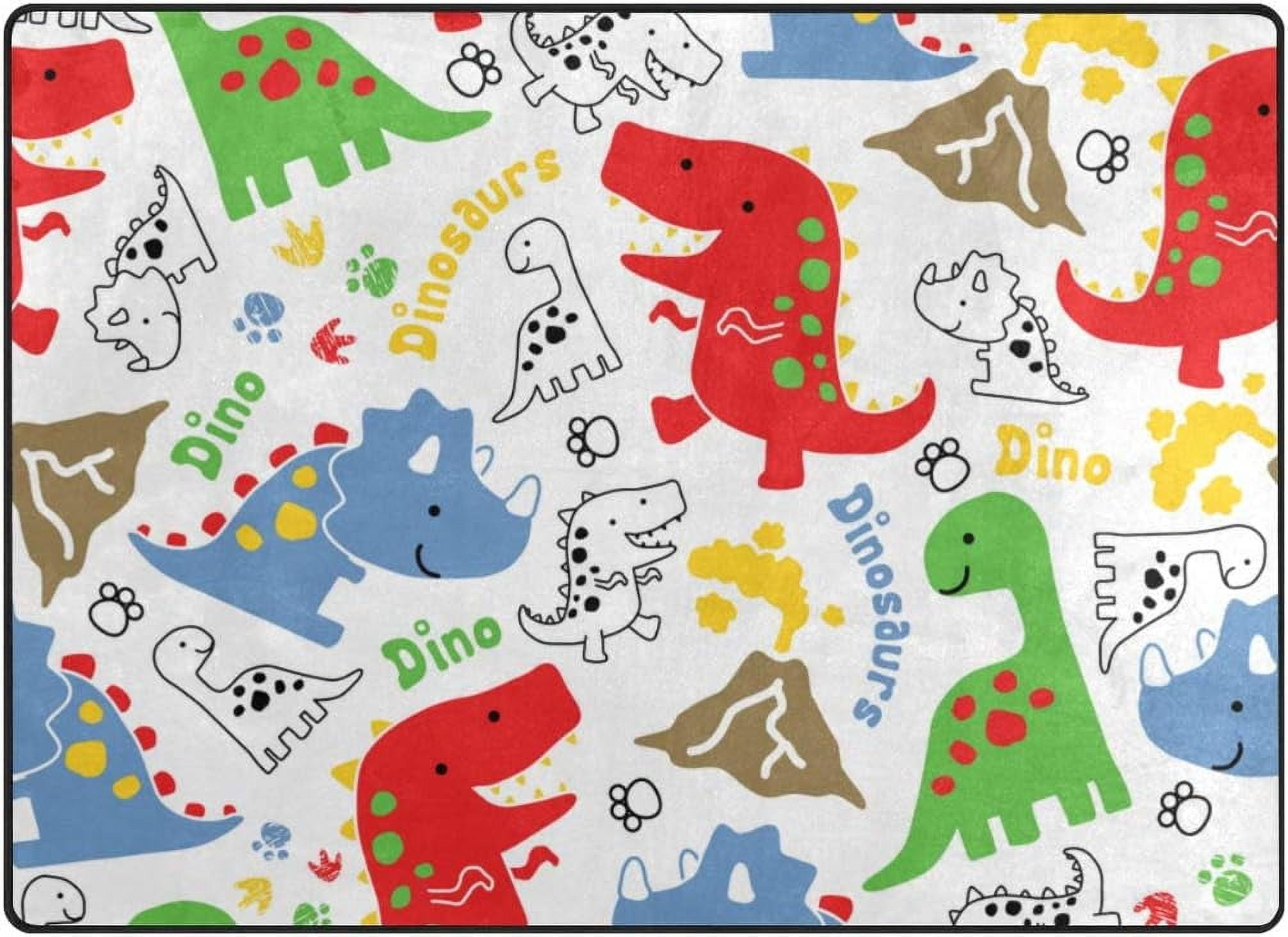 SKYSONIC Lightweight Soft Area Rugs Cartoon Dinosaurs Floor Mat for ...