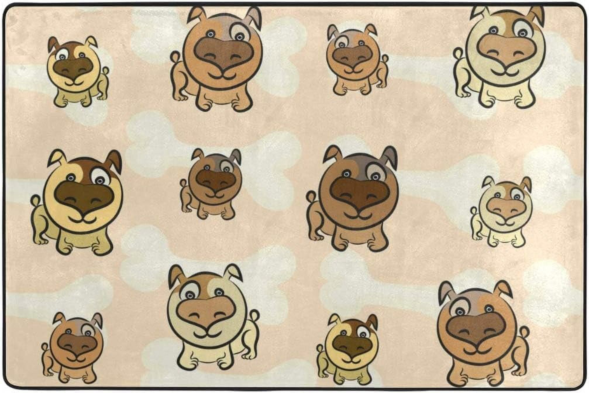 SKYSONIC Lightweight Soft Area Rugs Cartoon Dogs Floor Mat for Kids ...