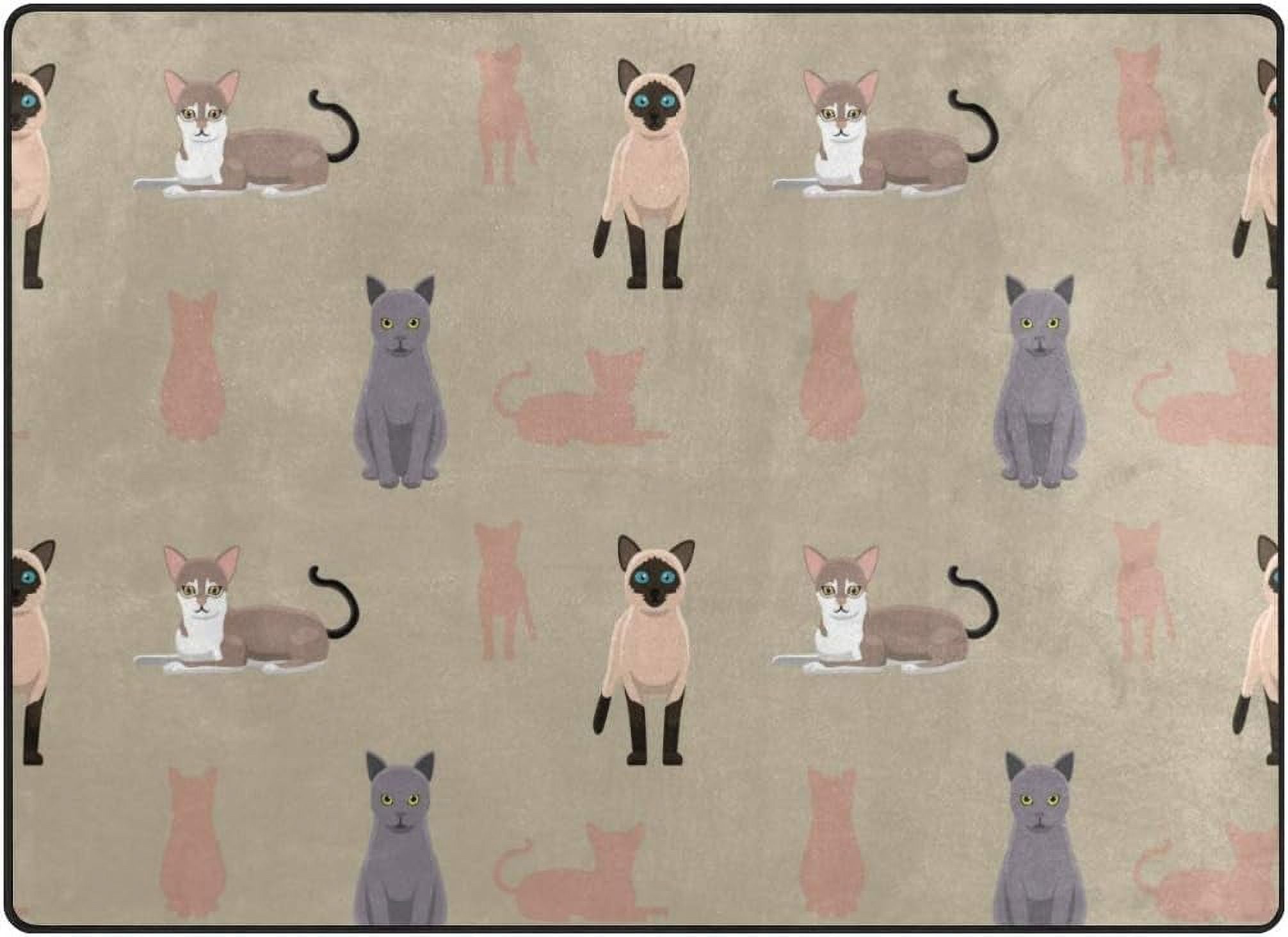 SKYSONIC Lightweight Soft Area Rugs Cats and Shadow Floor Mat for Kids ...