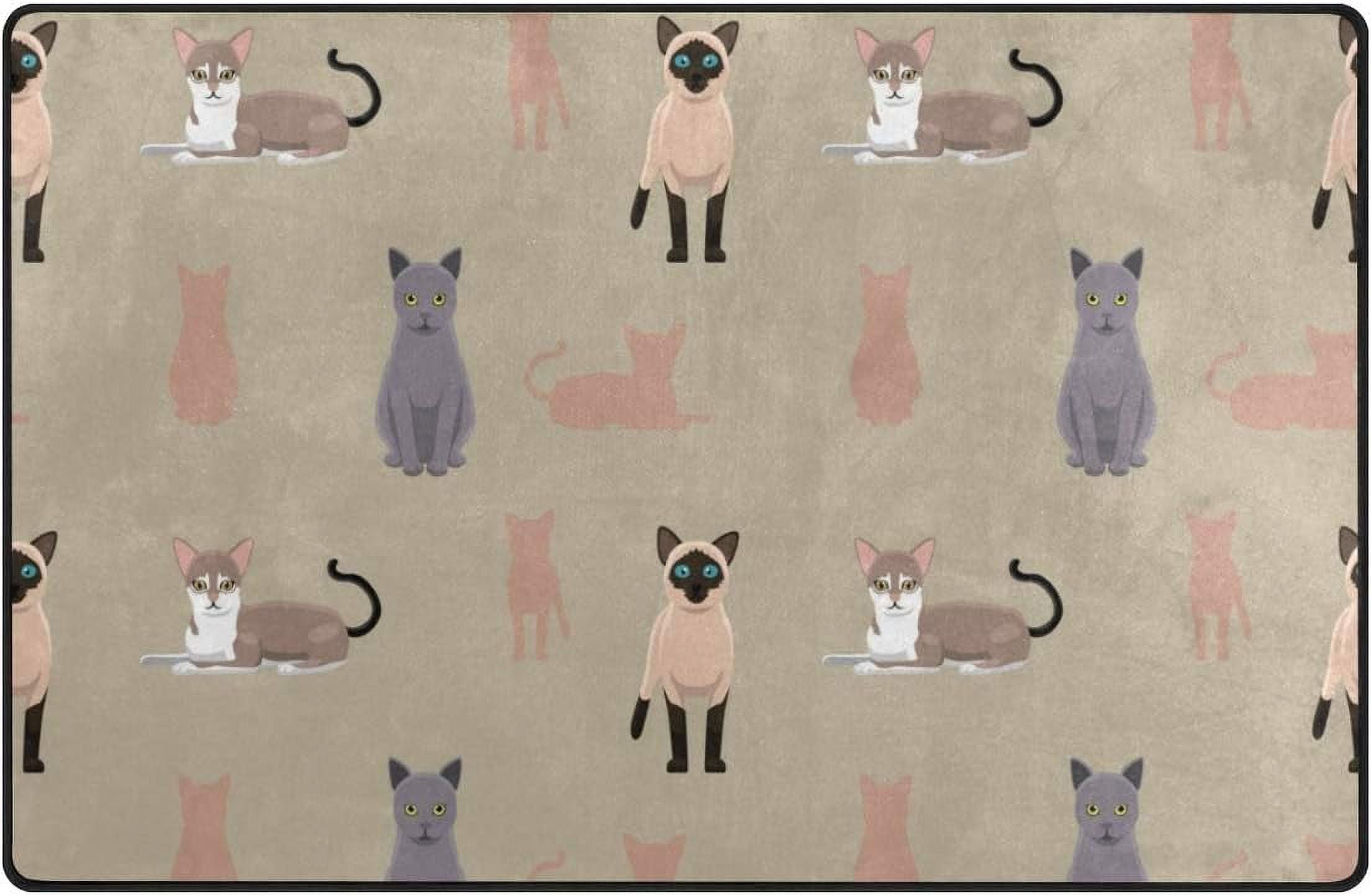 SKYSONIC Lightweight Soft Area Rugs Cats and Shadow Floor Mat for Kids ...