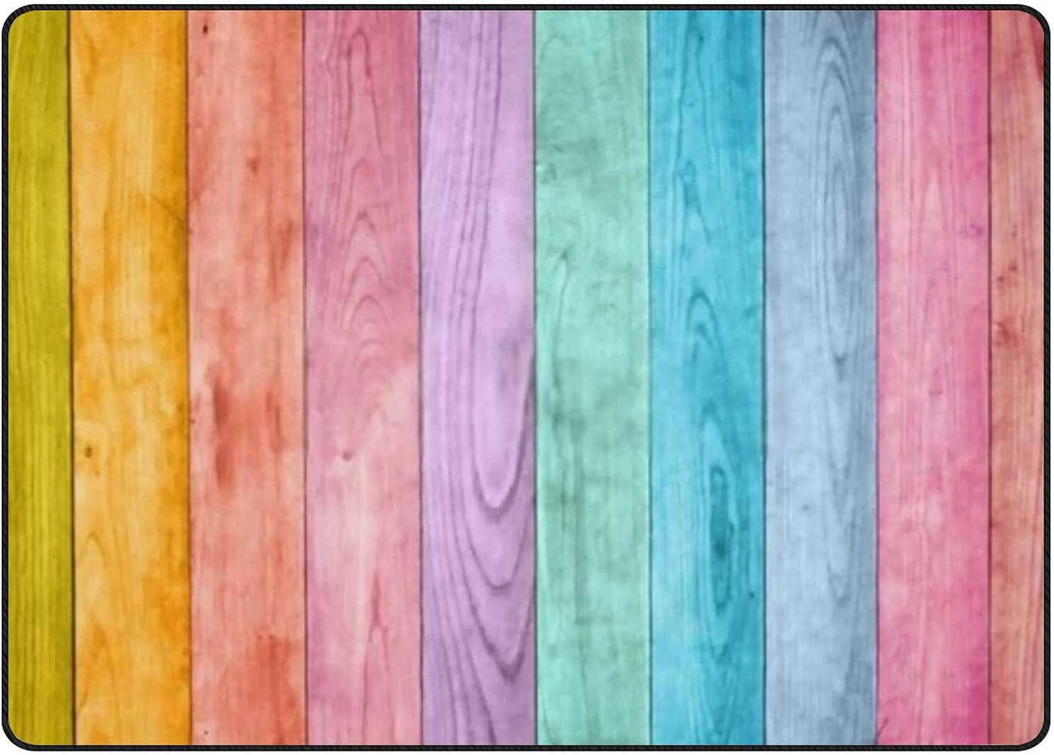 SKYSONIC Lightweight Soft Area Rugs Colored Wood Background Floor ...