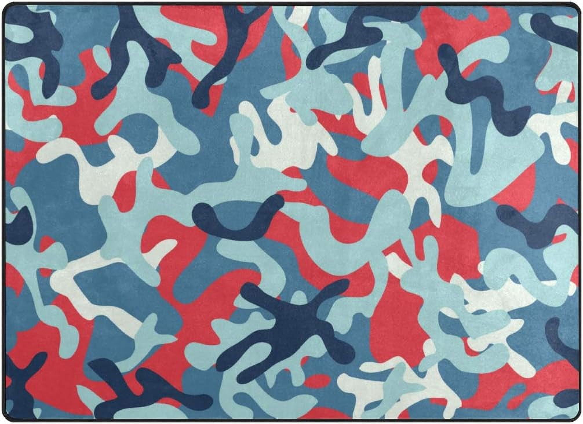 SKYSONIC Lightweight Soft Area Rugs Colorful Camouflage Pattern Floor ...