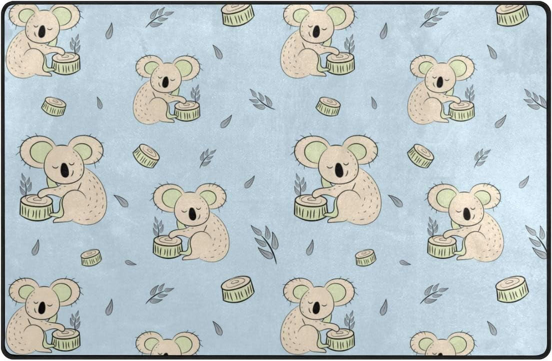 SKYSONIC Lightweight Soft Area Rugs Cute Bear Koala and Stumps Floor ...