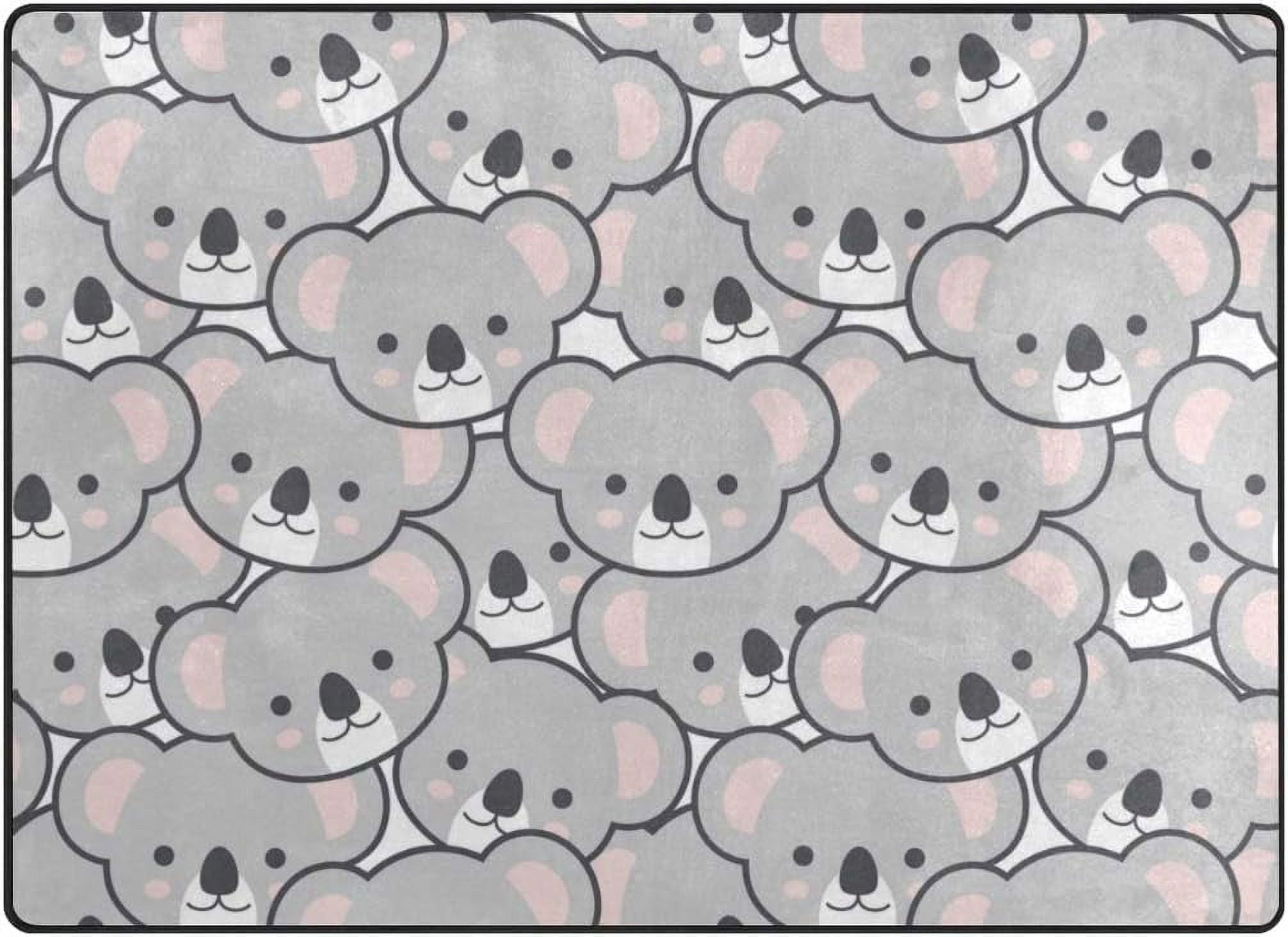 SKYSONIC Lightweight Soft Area Rugs Cute Cartoon Koala Floor Mat for ...