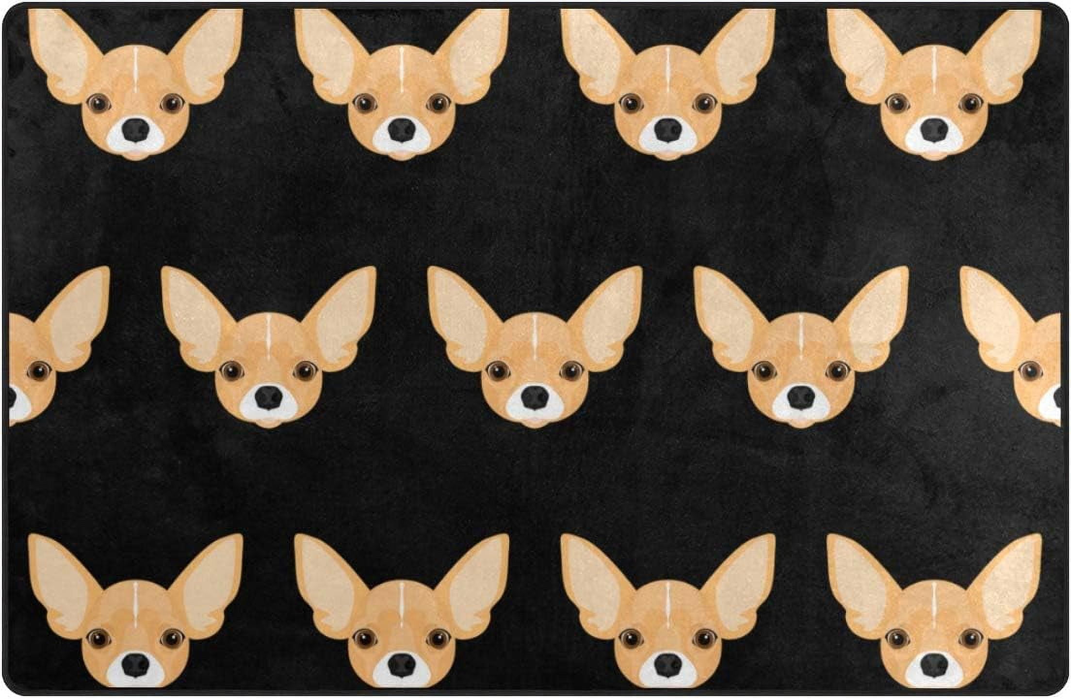 SKYSONIC Lightweight Soft Area Rugs Cute Dogs Head Floor Mat Doormat ...