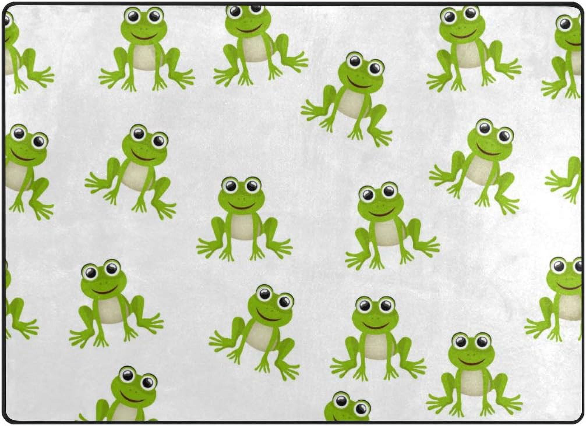 SKYSONIC Lightweight Soft Area Rugs Cute Frogs Floor Mat for Kids ...