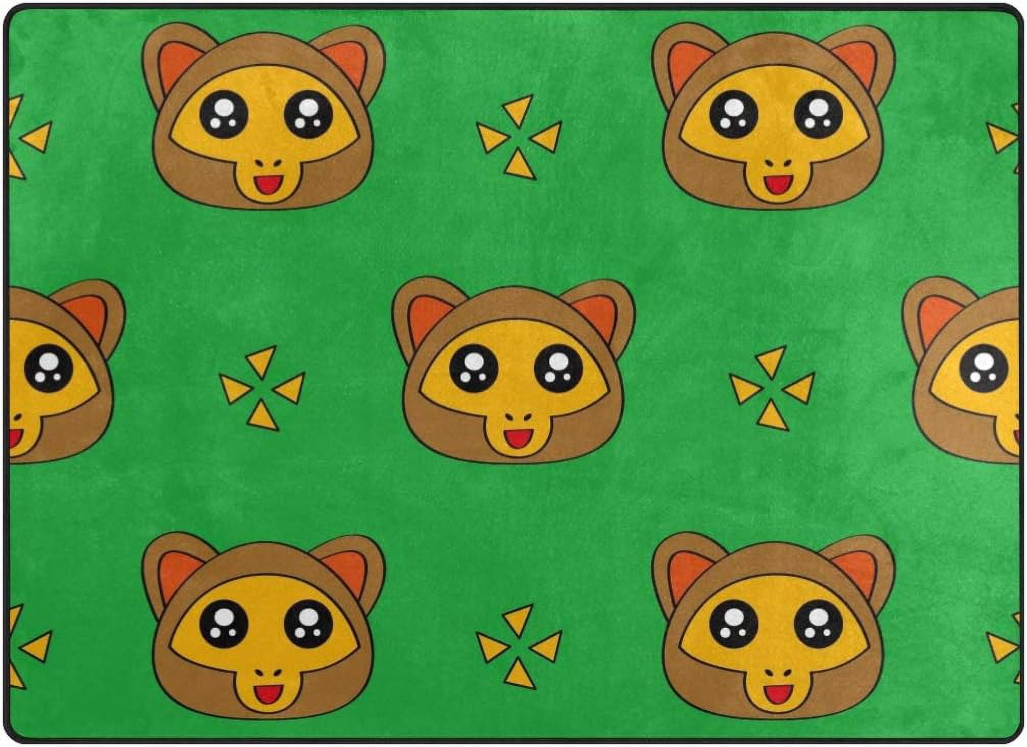 SKYSONIC Lightweight Soft Area Rugs Cute Kids Monkey Floor Mat for Kids ...